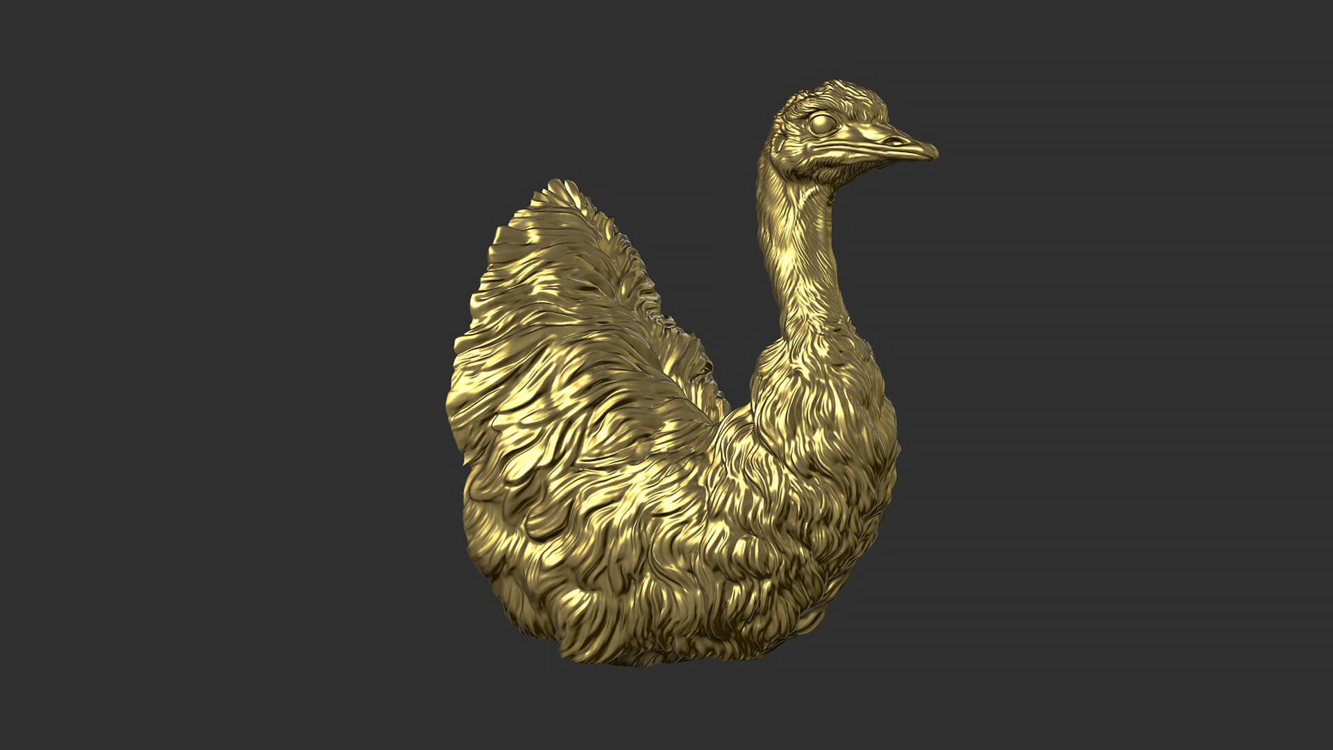 EMU Ostrich Bust - 3D Model by guninnik81
