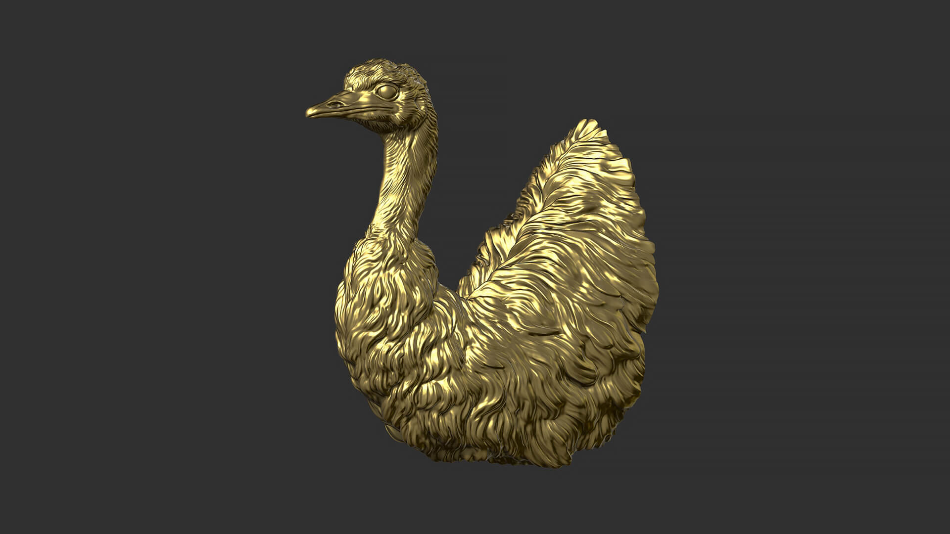 EMU Ostrich Bust - 3D Model by guninnik81