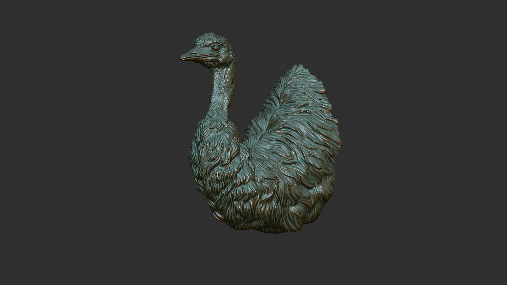 EMU Ostrich Bust - 3D Model by guninnik81