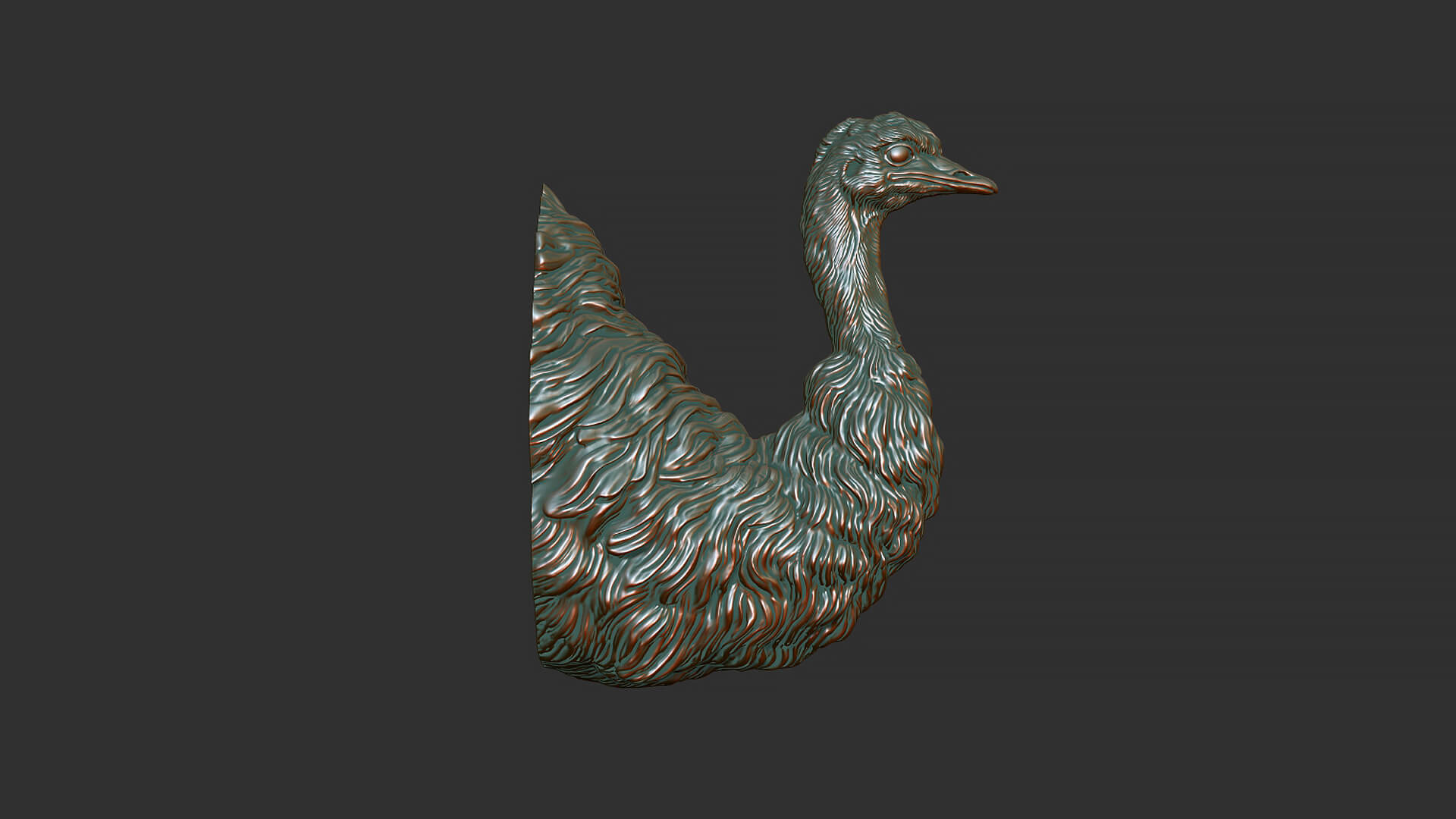 EMU Ostrich Bust - 3D Model by guninnik81