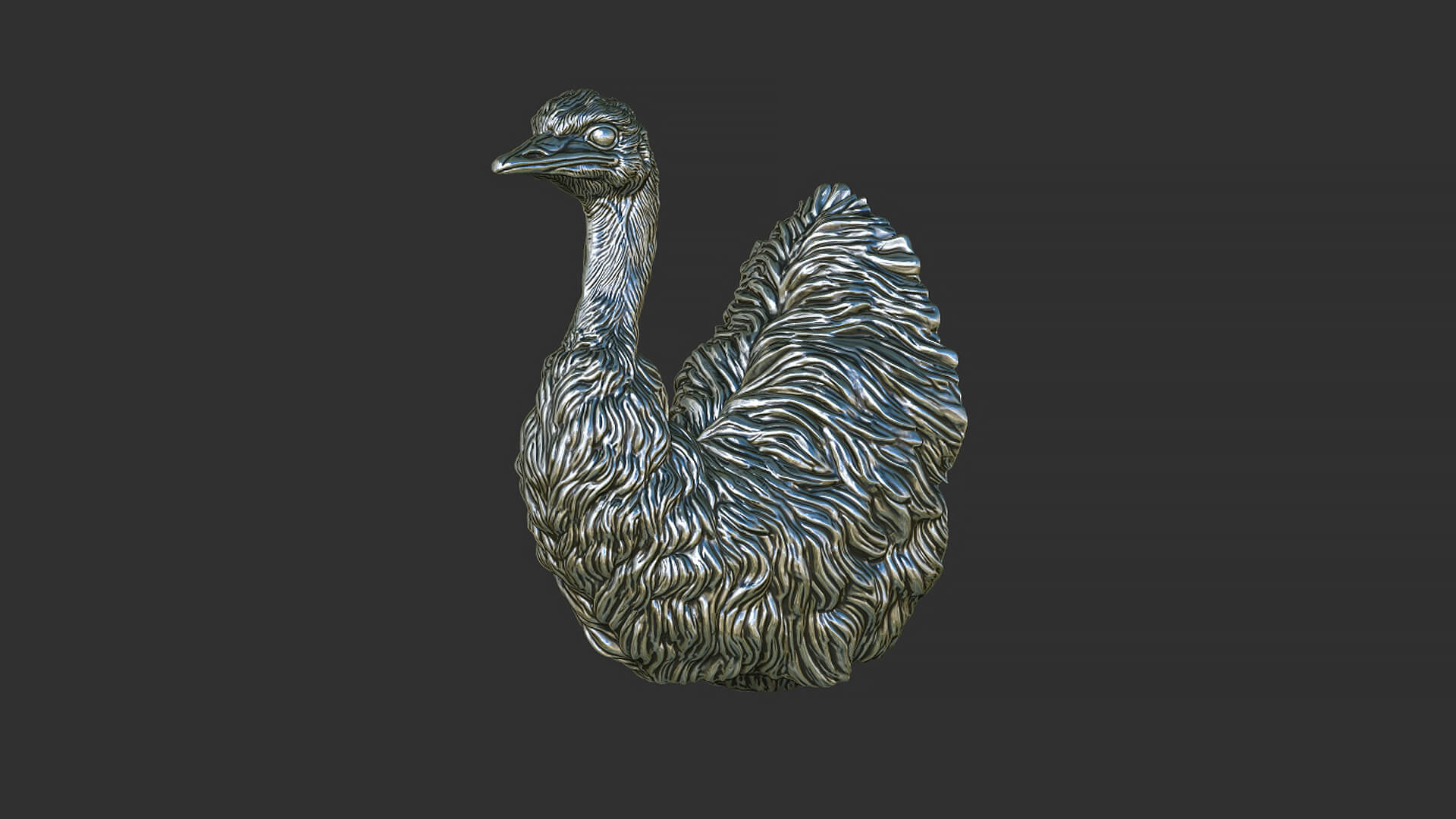 EMU Ostrich Bust - 3D Model by guninnik81