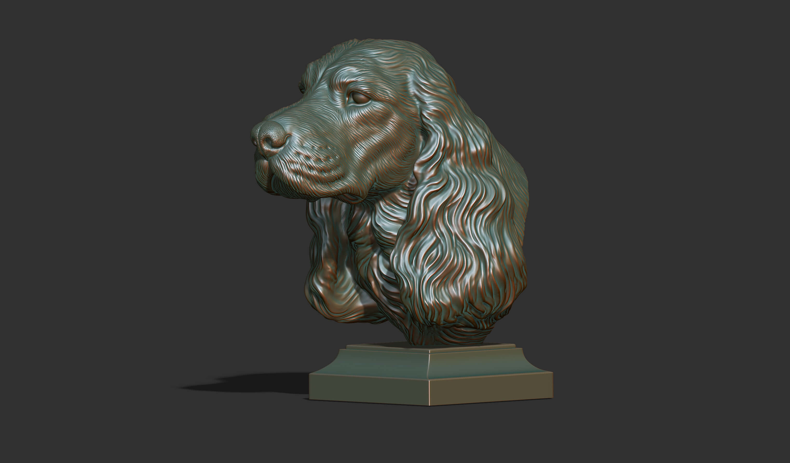 English Cocker Spaniel Bust - 3D Print Model by guninnik81
