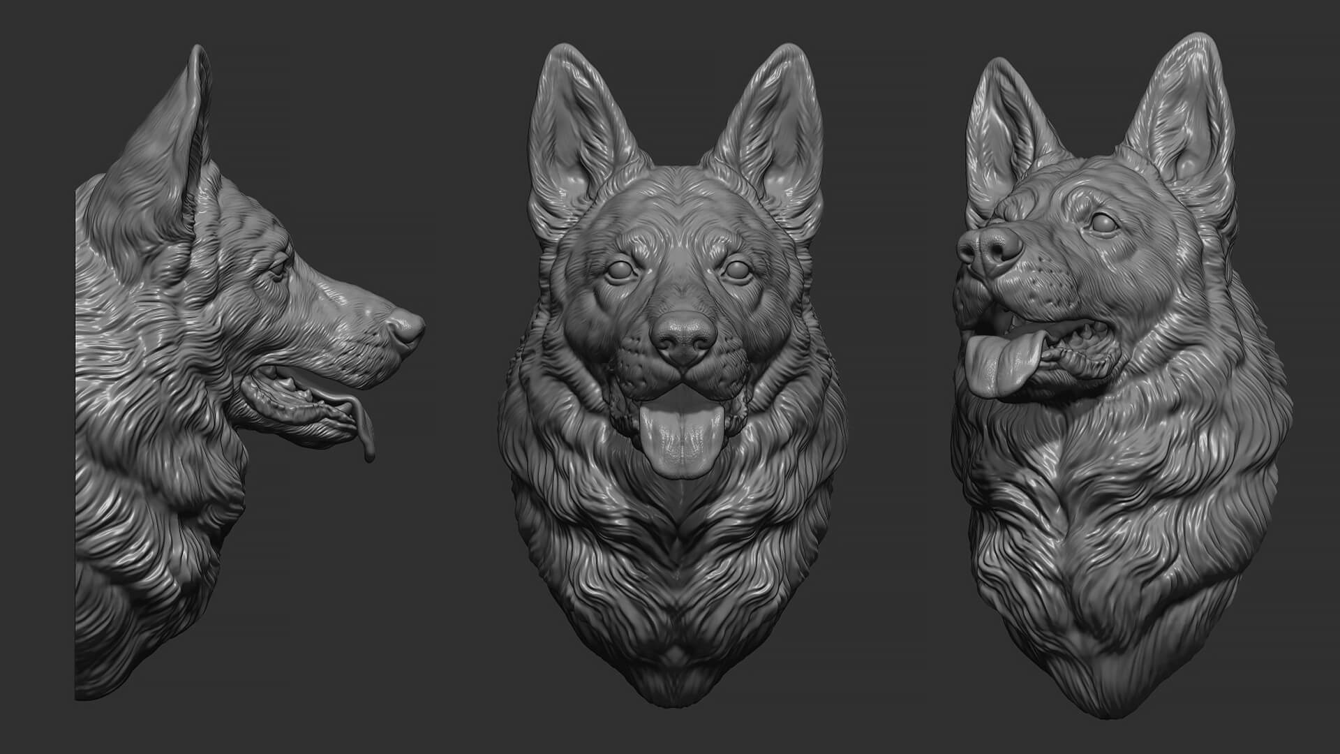 German Shepherd Dog Head - 3D Print Model by guninnik81
