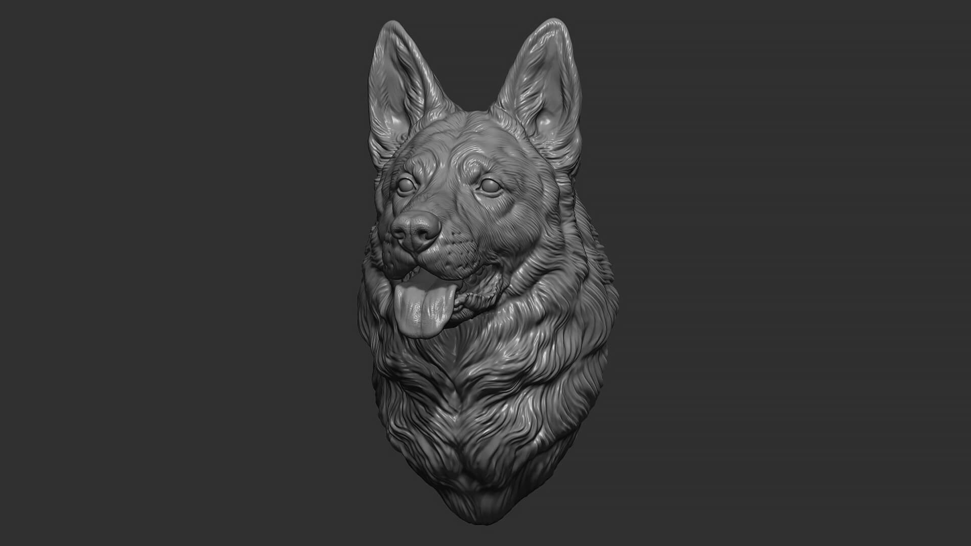 German Shepherd Dog Head - 3D Model by guninnik81