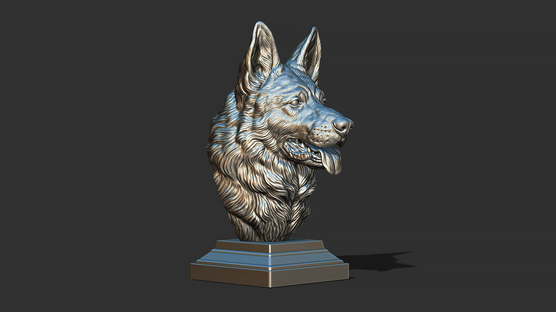 German Shepherd Dog Head - 3D Model by guninnik81