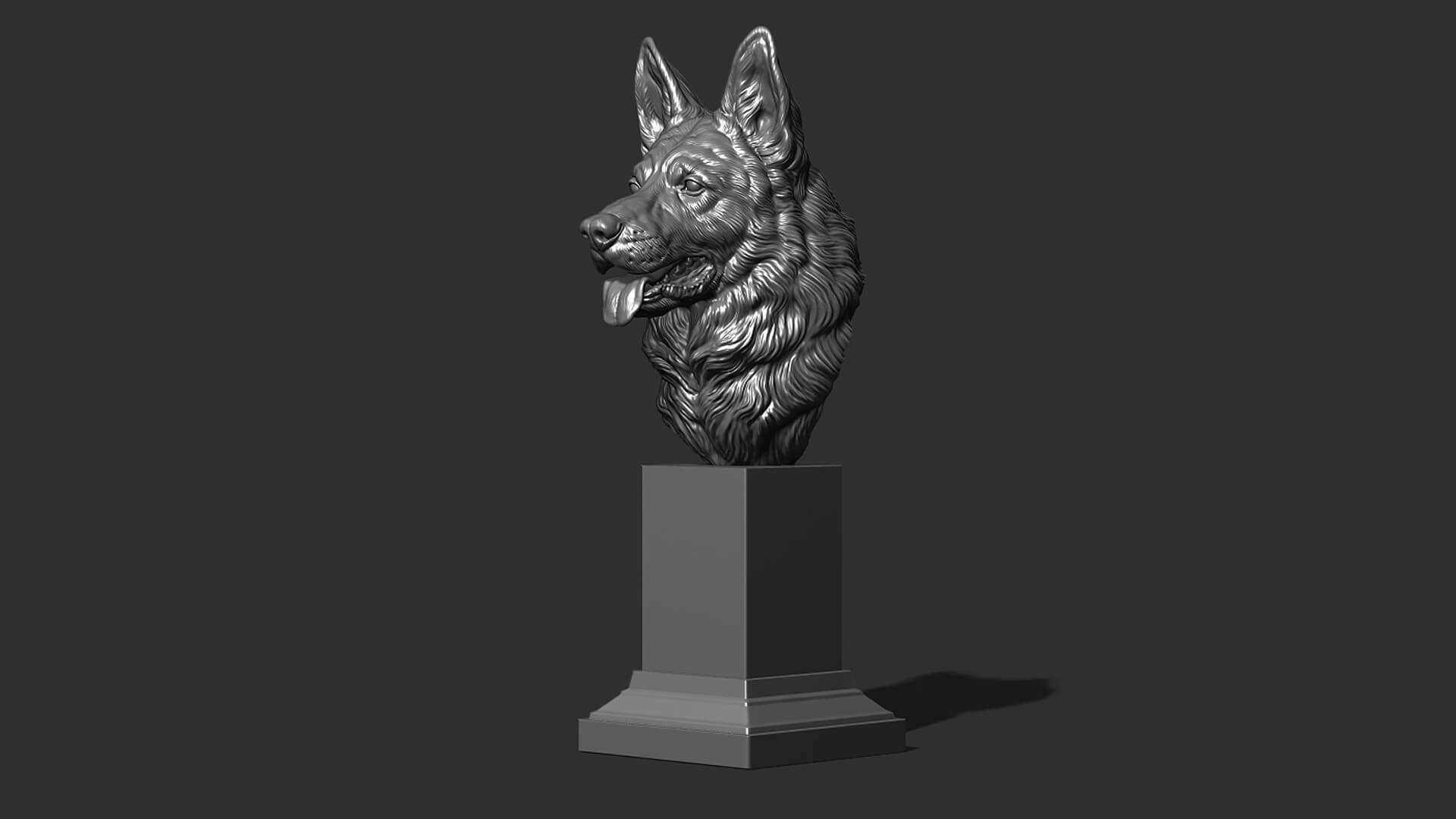 German Shepherd Dog Head - 3D Model by guninnik81