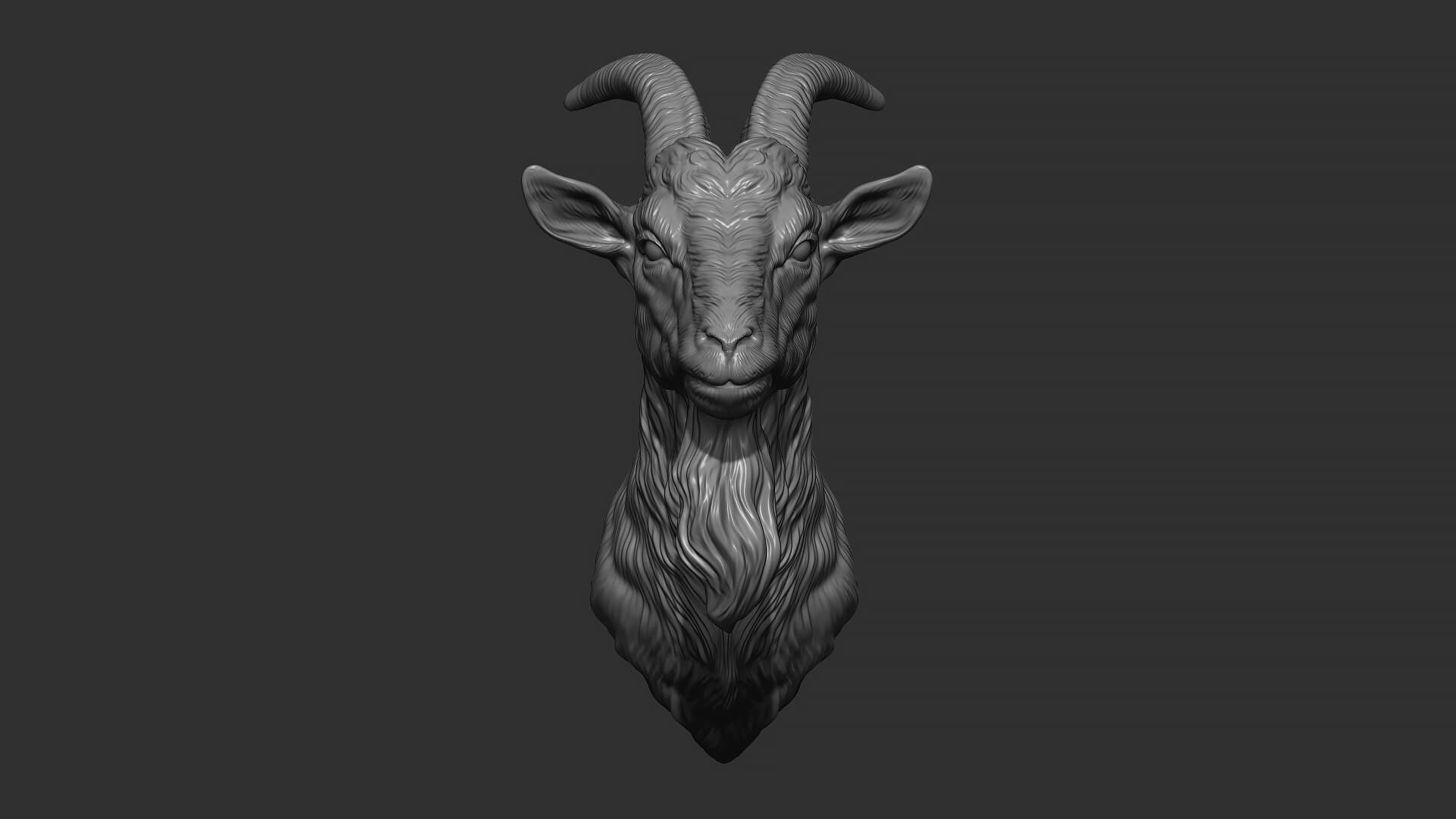 Goat Head Bust - 3D Model by guninnik81