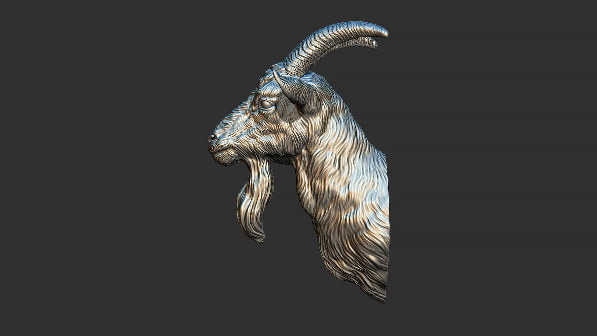 Goat Head Bust - 3D Model by guninnik81