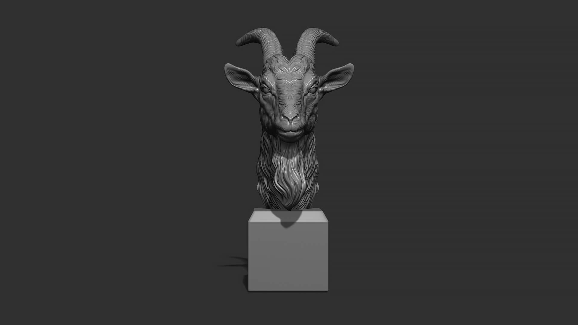 Goat Head Bust - 3D Model by guninnik81