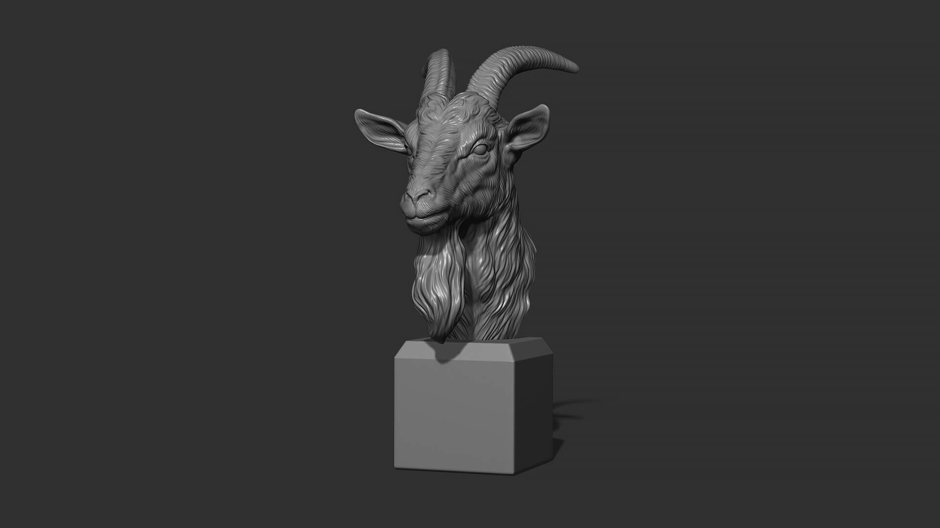 Goat Head Bust - 3D Print Model by guninnik81