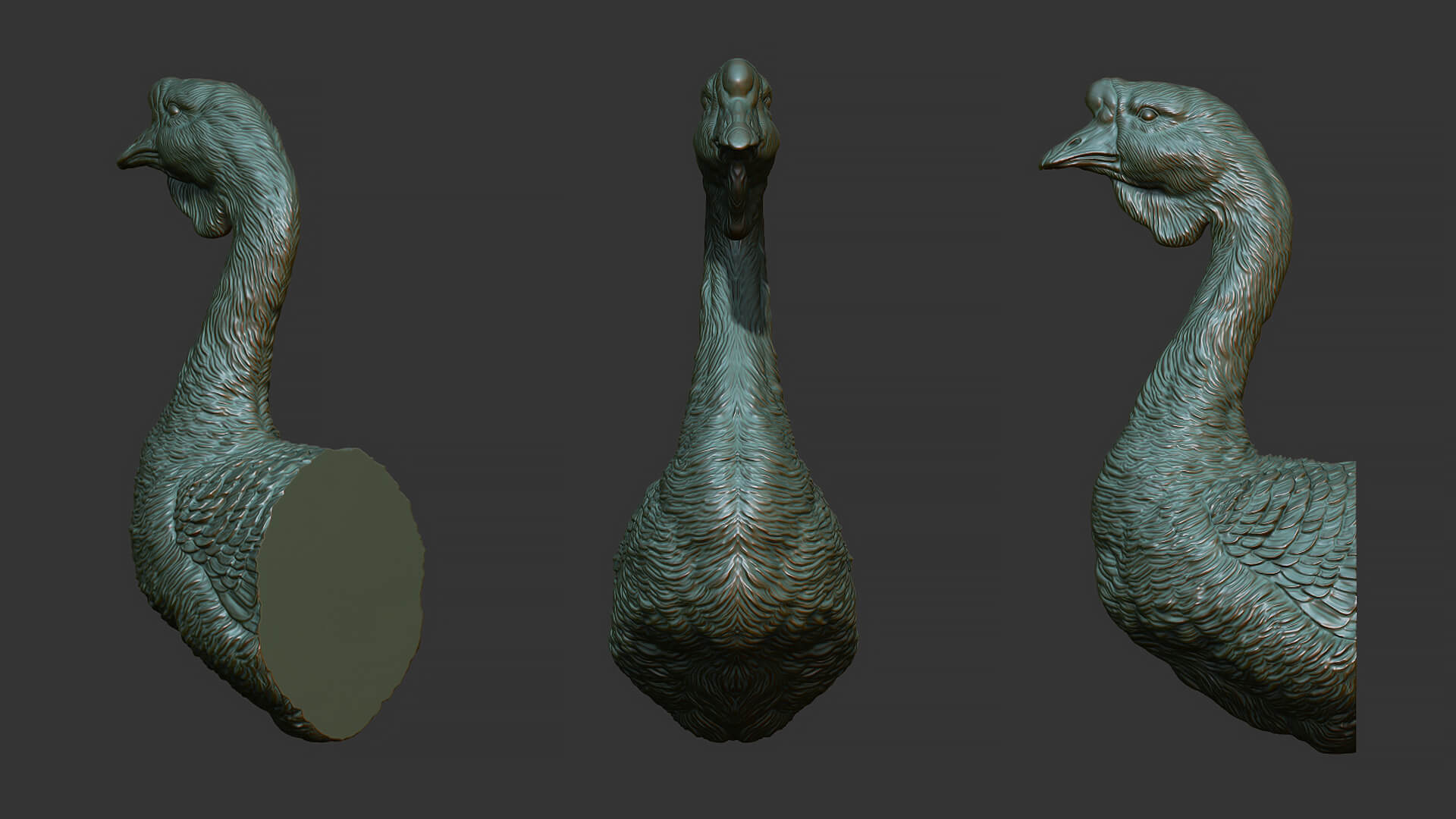 Goose Gander Bust - 3D Model by guninnik81