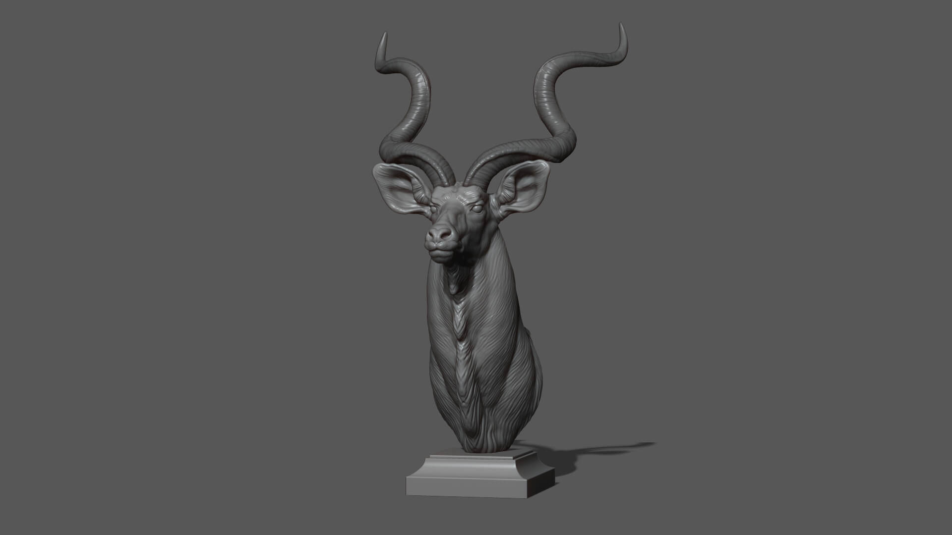 Greater Kudu Antelope Bust - 3D Model by guninnik81