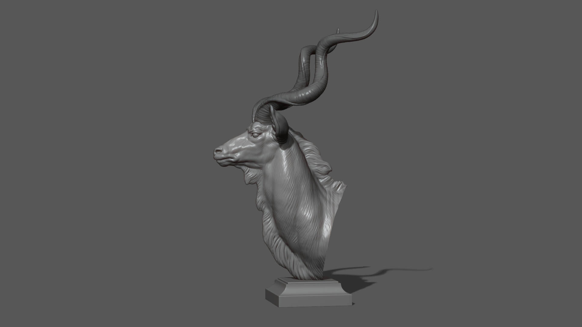 Greater Kudu Antelope Bust - 3D Model by guninnik81