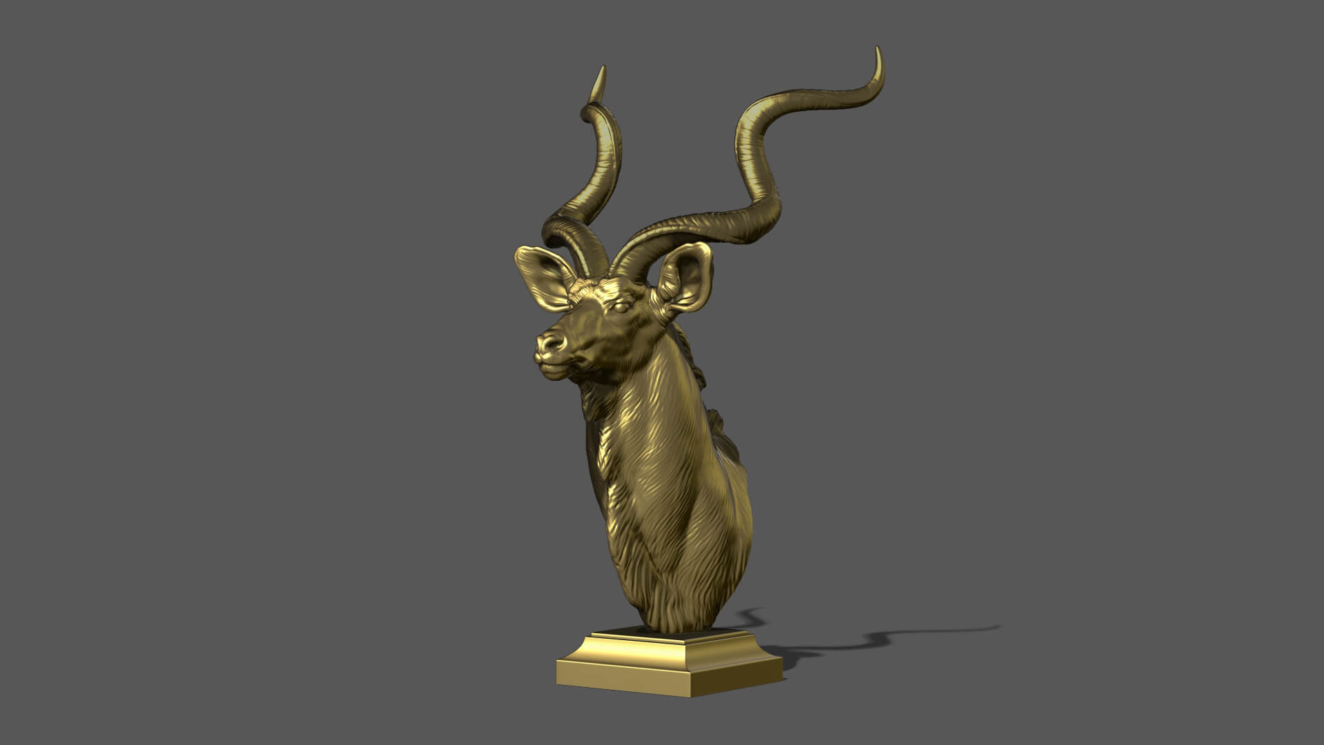 Greater Kudu Antelope Bust - 3D Model by guninnik81