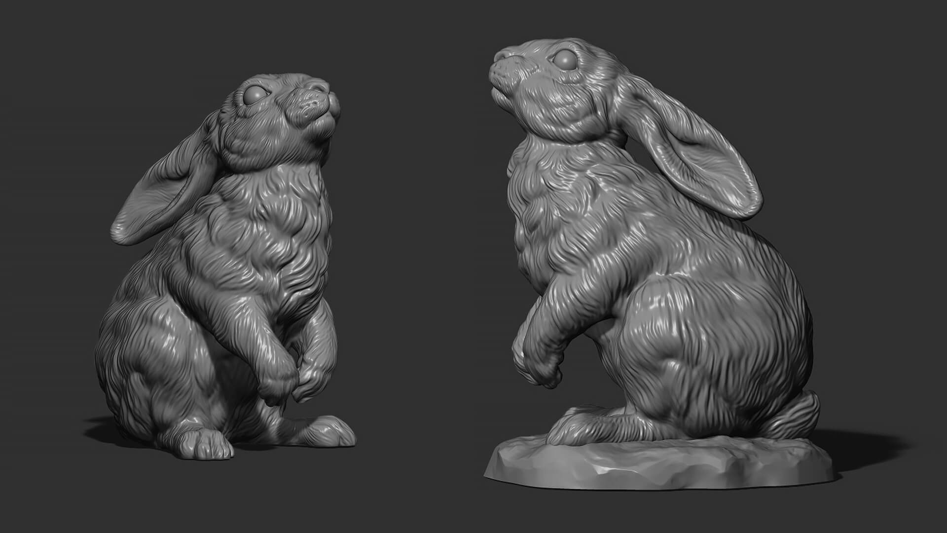 Hare Looks Up - 3D Print Model by guninnik81