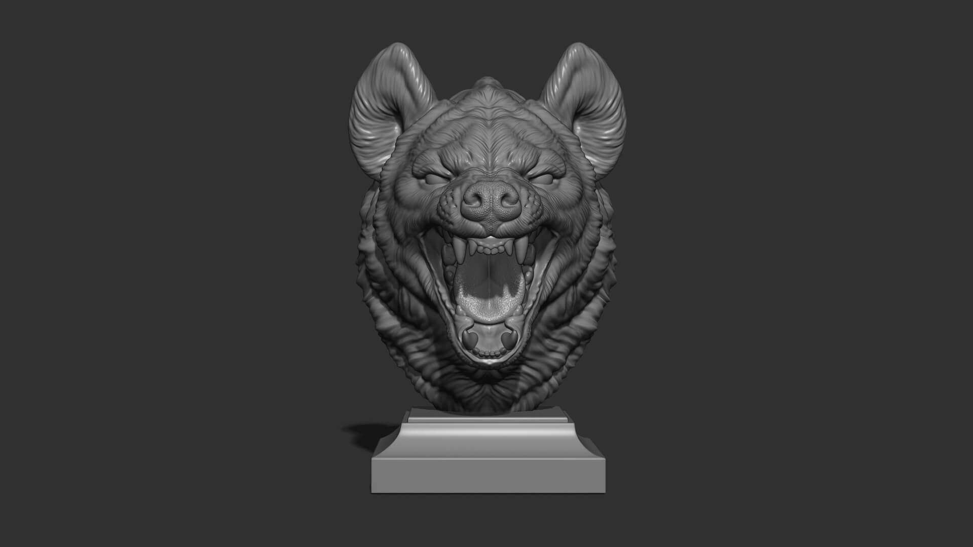 Hyena Grin Head - 3D Model by guninnik81