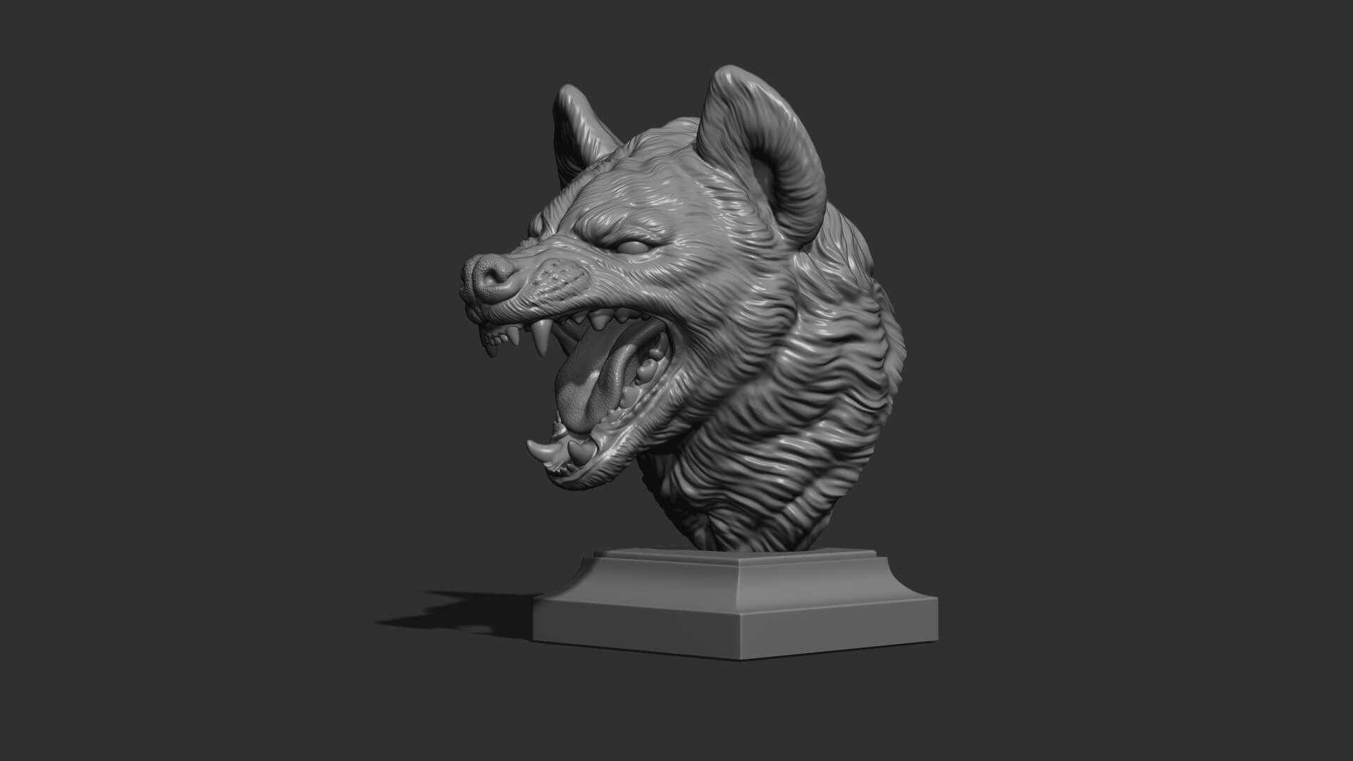 Hyena Grin Head - 3D Model by guninnik81