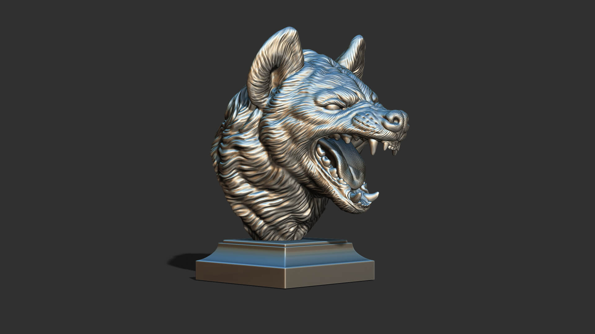 Hyena Grin Head - 3D Model by guninnik81