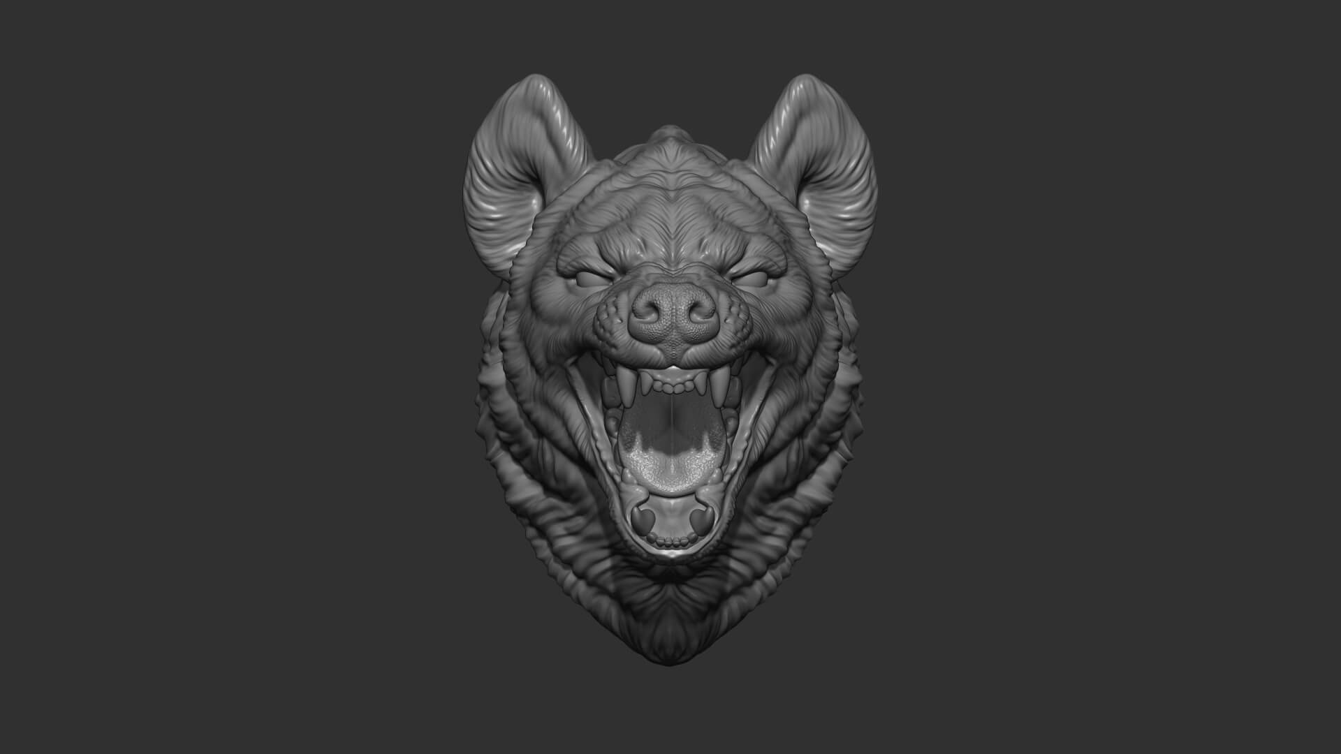 Hyena Grin Head - 3D Model by guninnik81