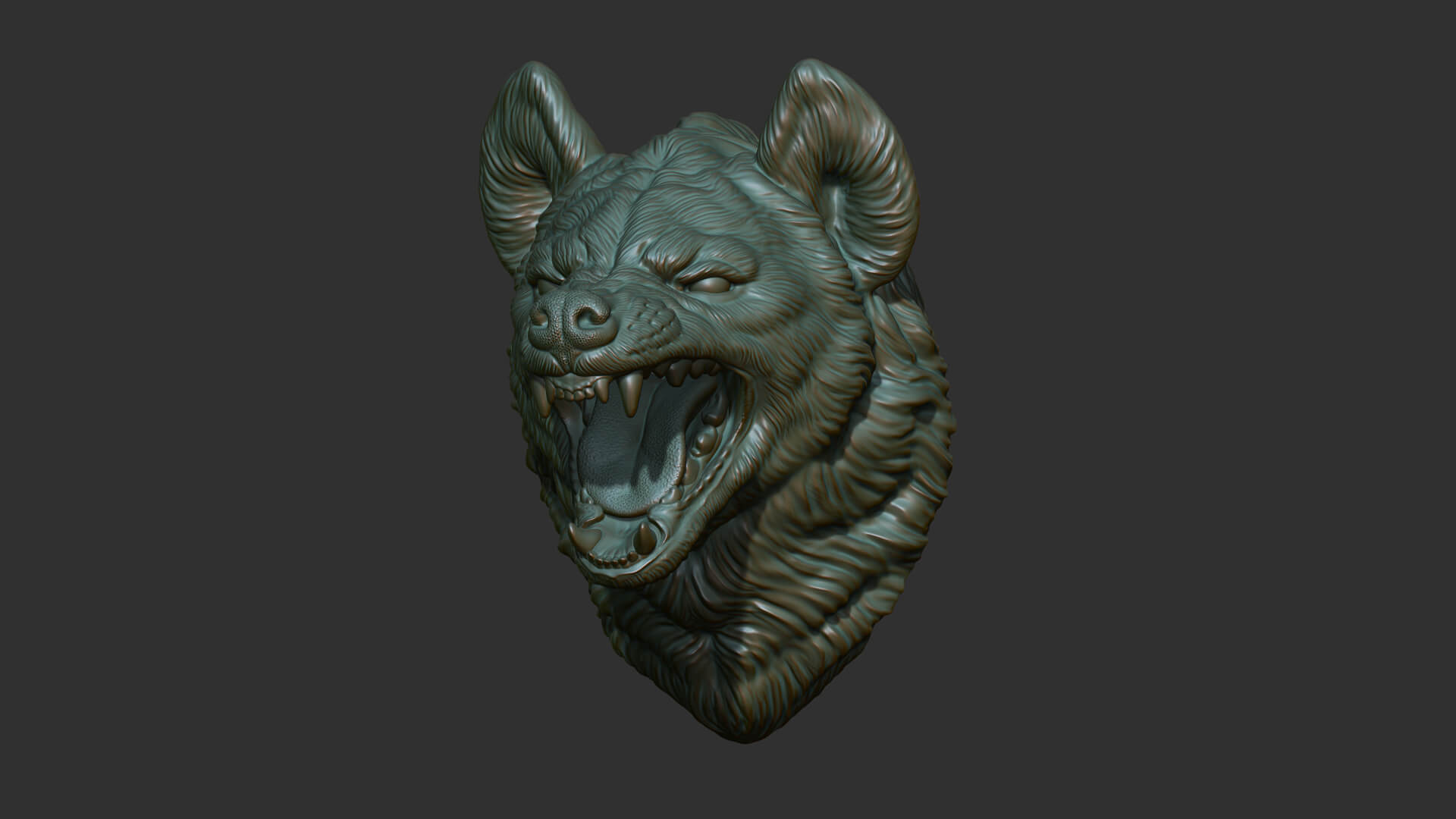 Hyena Grin Head - 3D Model by guninnik81