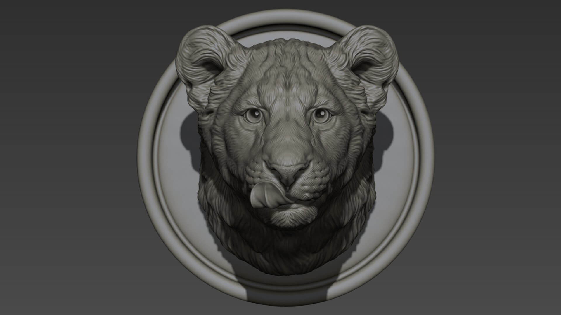 Lion Cub Head - 3D Model by guninnik81