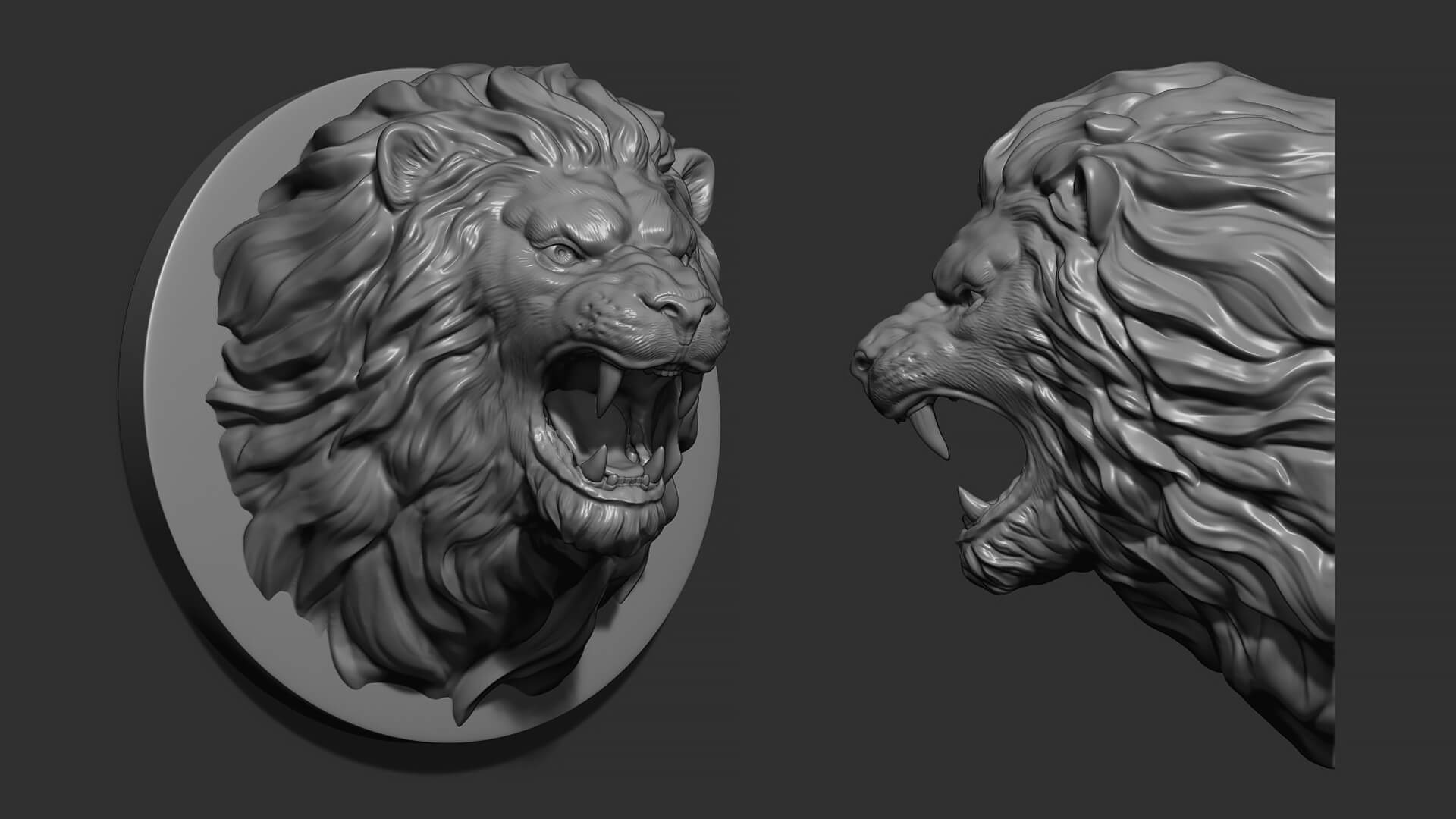 Lion Face Head - 3D Model by guninnik81