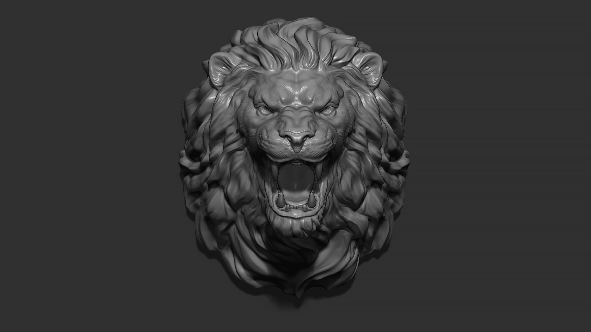 Lion Face Head - 3D Model by guninnik81