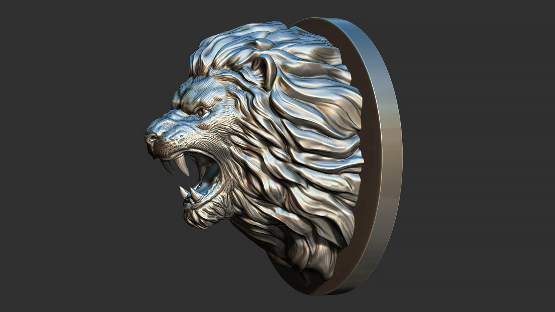 Lion Face Head - 3D Model by guninnik81