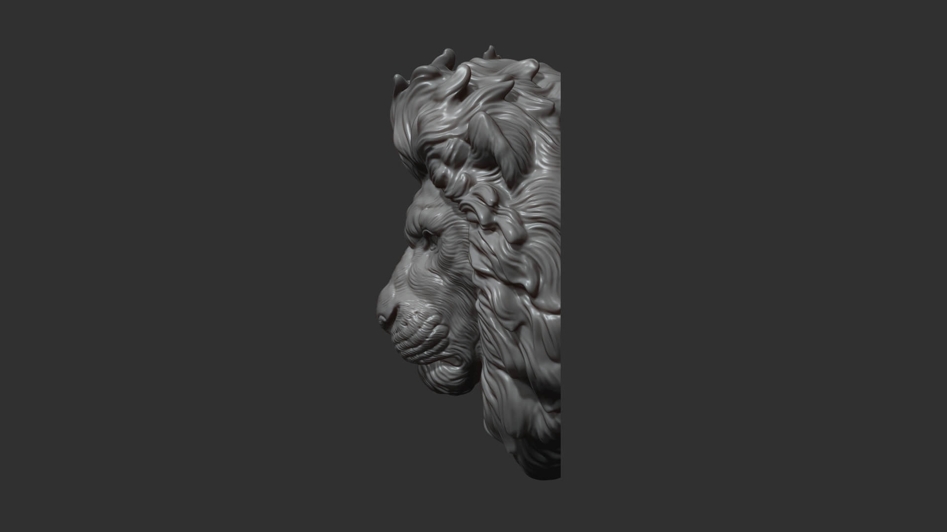 Lion Gloomy Head - 3D Model by guninnik81