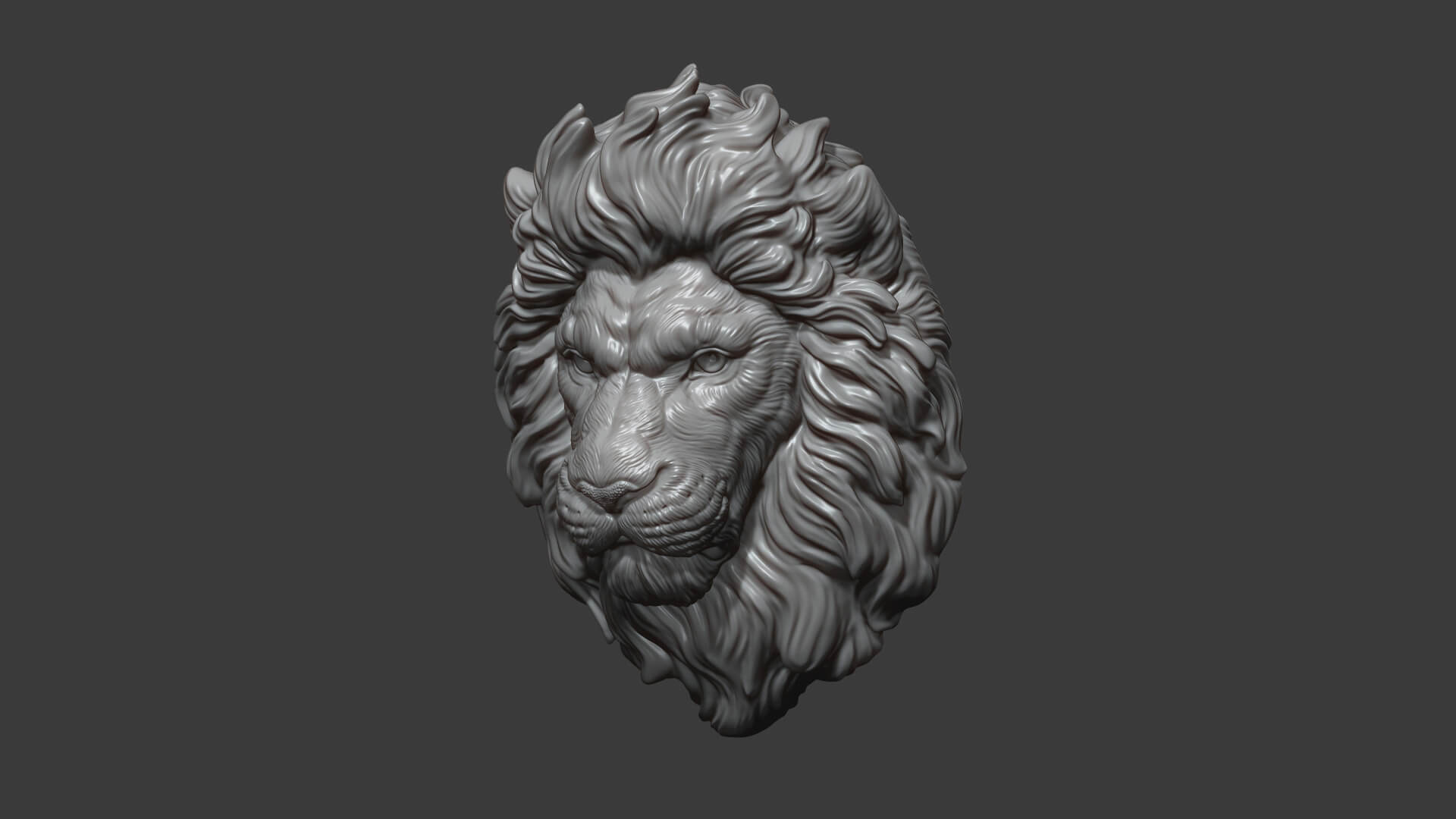 Lion Gloomy head - 3D Print Model by guninnik81