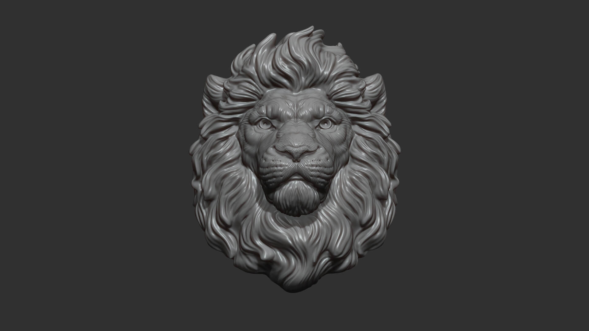 Lion Gloomy head - 3D Print Model by guninnik81