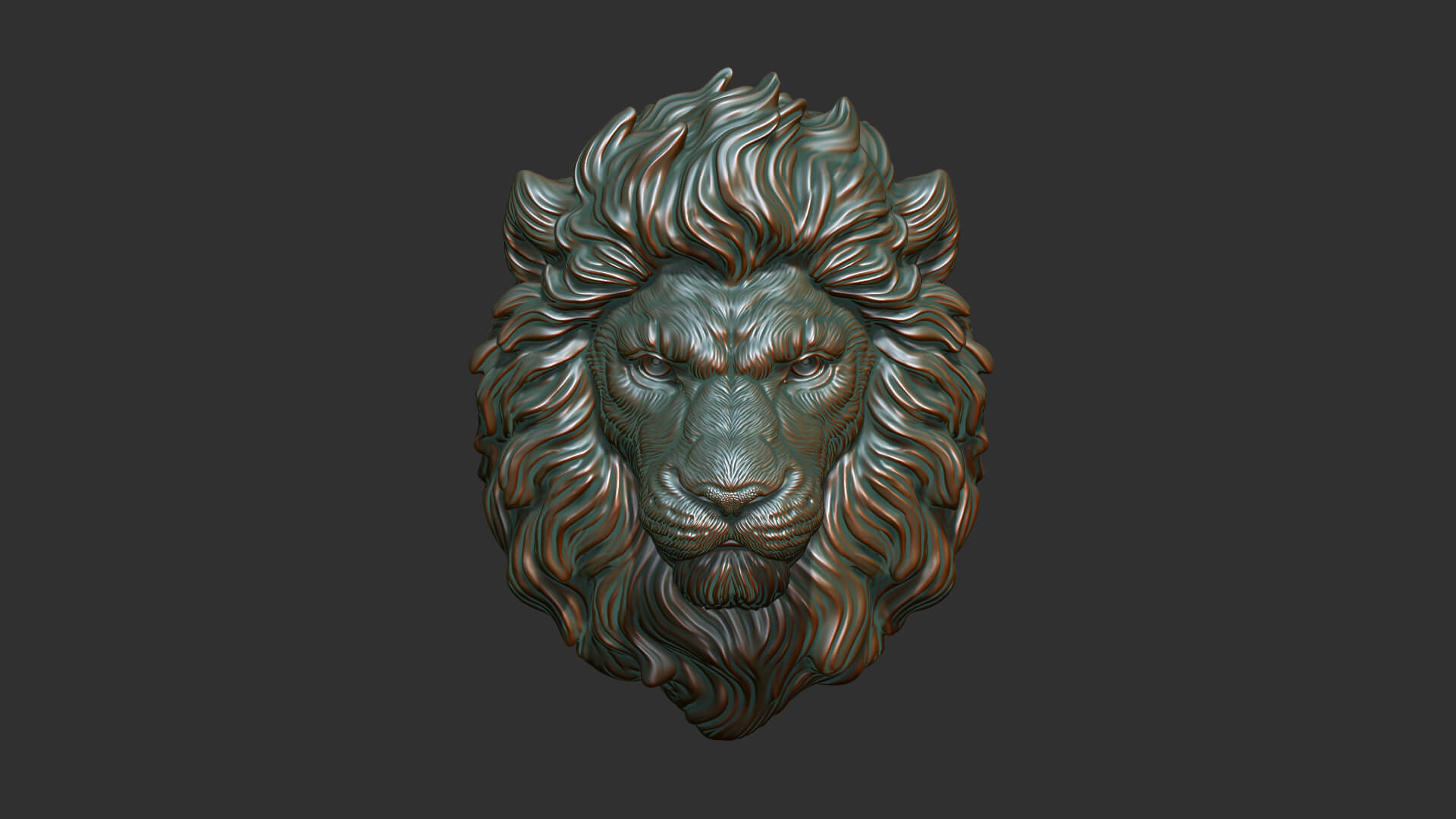 Lion Gloomy head - 3D Print Model by guninnik81