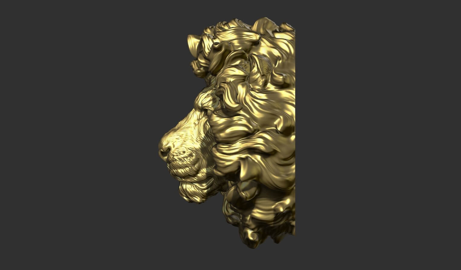 Lion Head Without A Grin - 3D Model by guninnik81