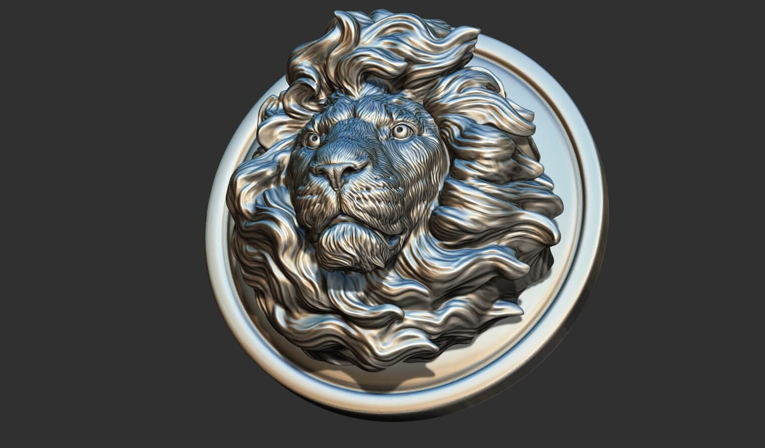 Lion Head Without A Grin - 3D Model by guninnik81
