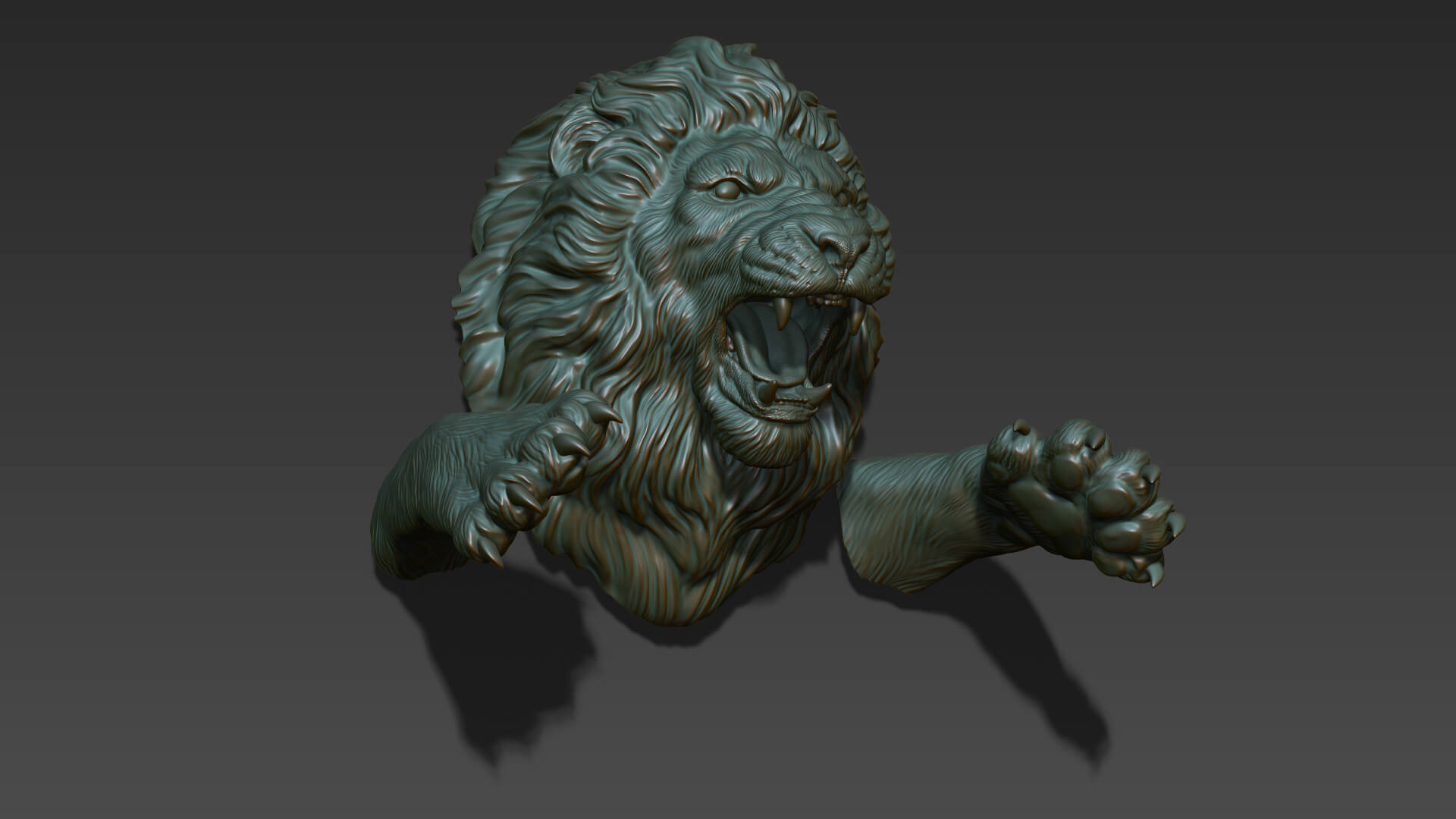 Lion Leaping - 3D Model by guninnik81