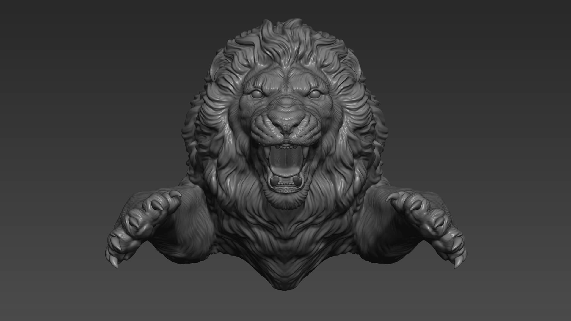 Lion Leaping - 3D Print Model by guninnik81