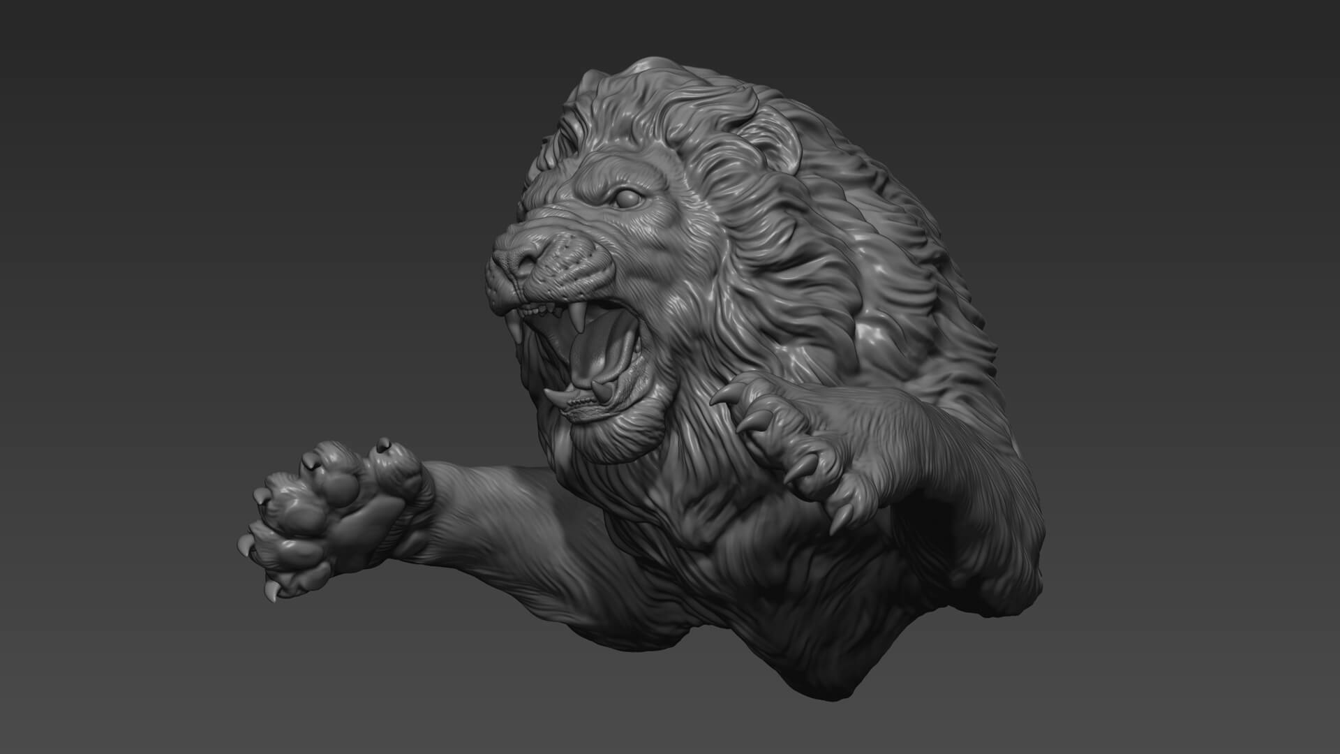 Lion Leaping - 3D Model by guninnik81