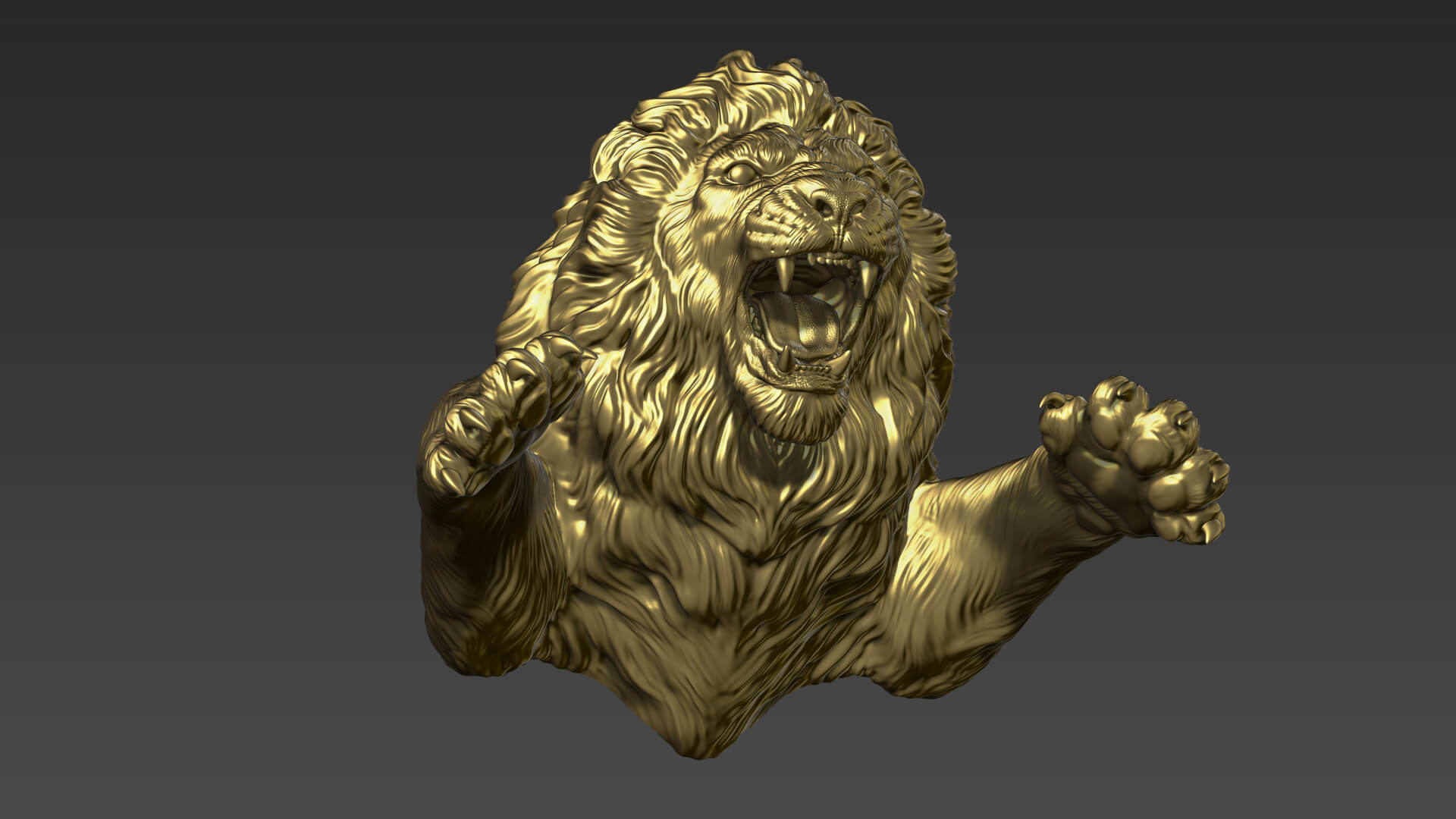 Lion Leaping - 3D Model by guninnik81