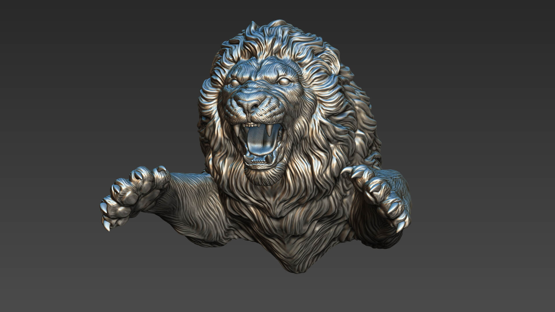 Lion Leaping - 3D Print Model by guninnik81