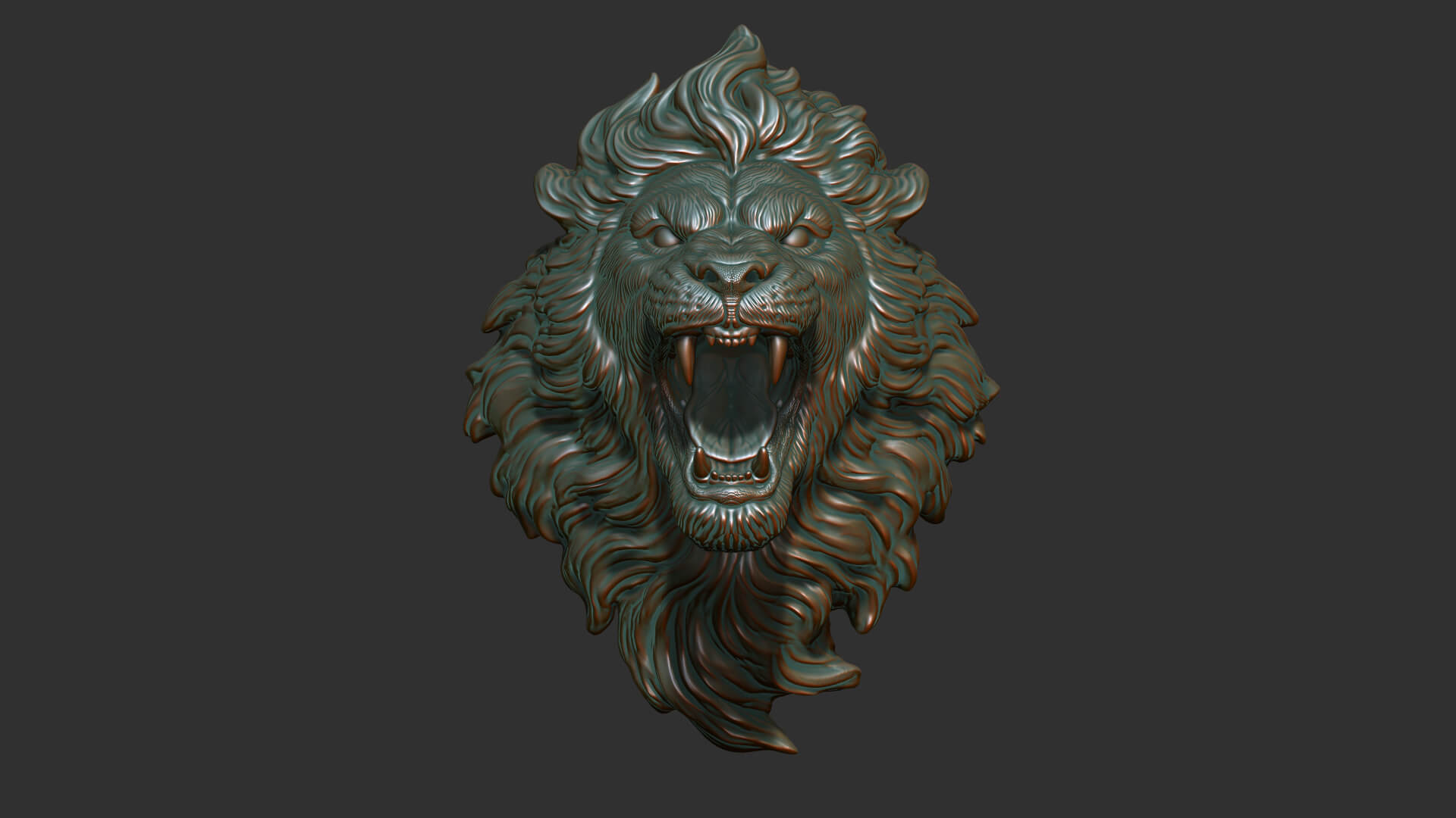 Lion With an Open Mouth - 3D Model by guninnik81