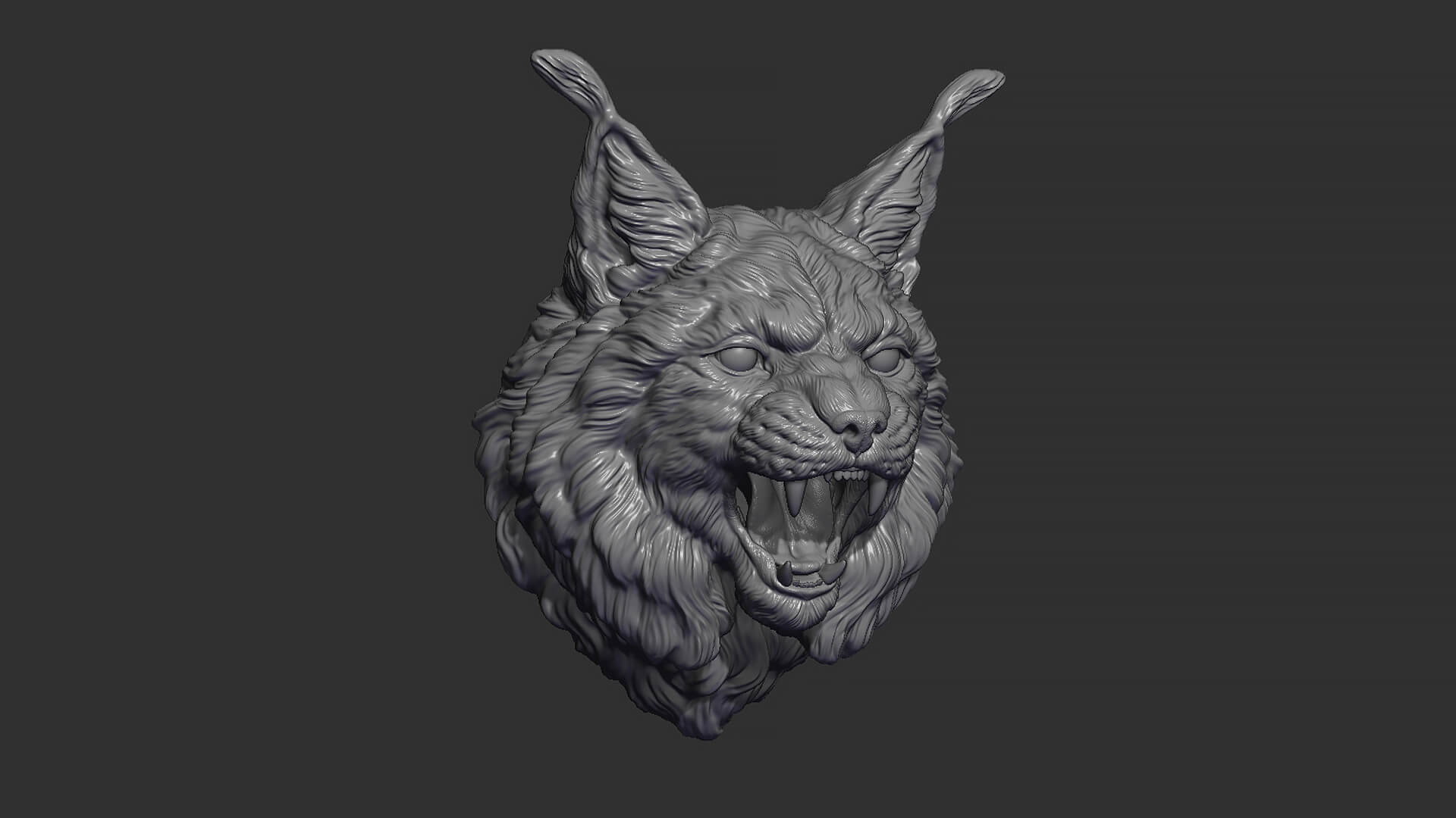 Lynx Head Angry - 3D Print Model by guninnik81
