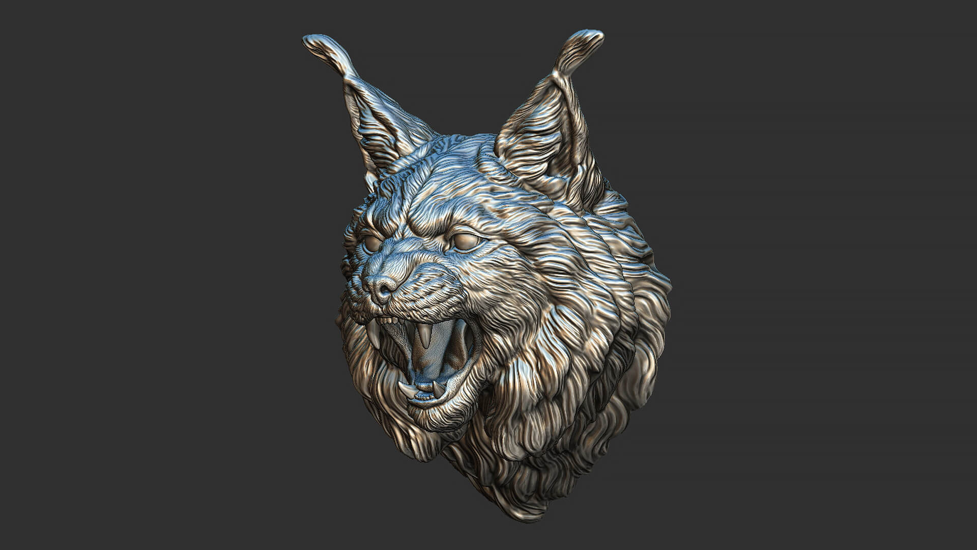 Lynx Head Angry - 3D Print Model by guninnik81