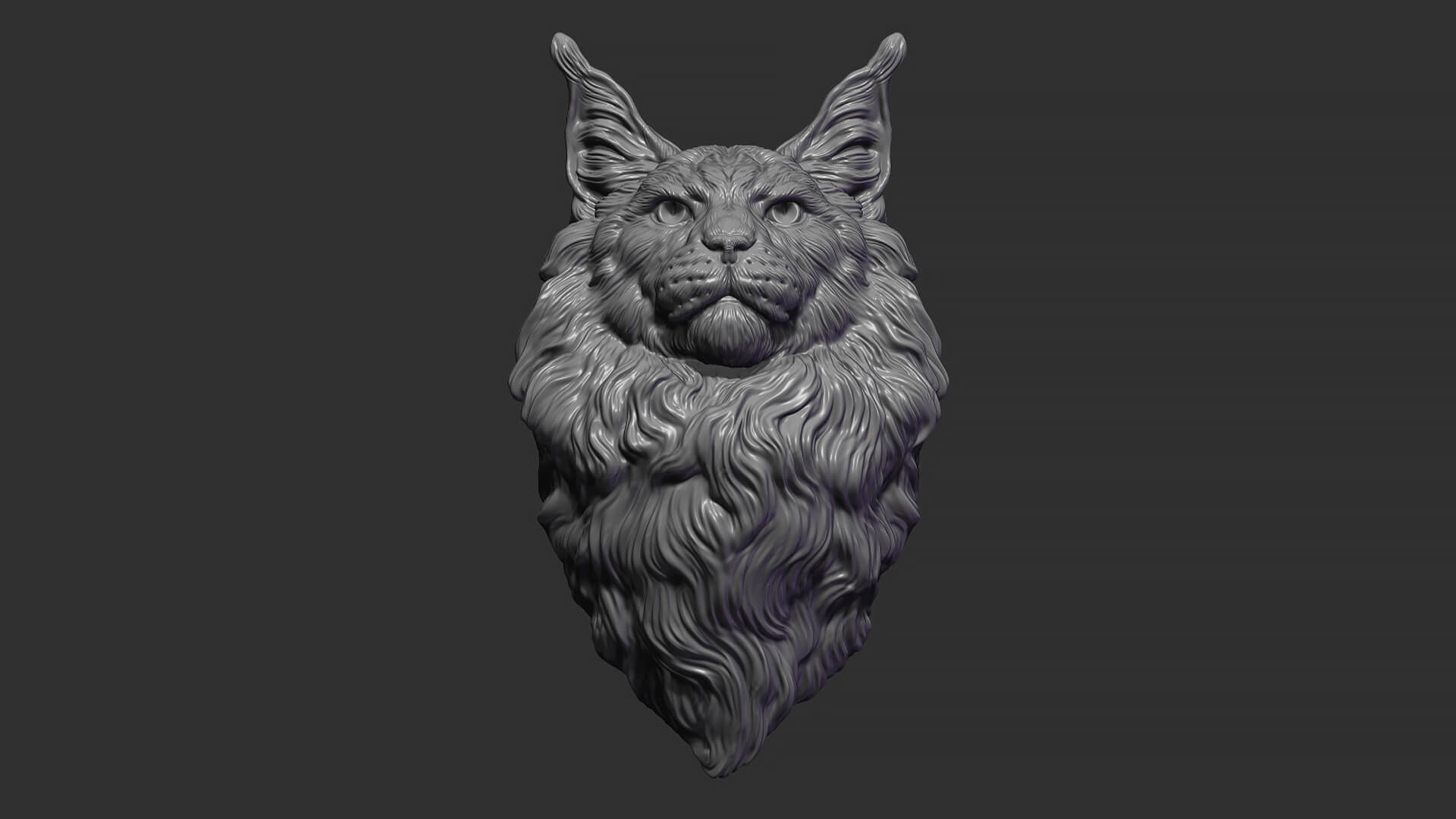 Maine Coon Head - 3D Model by guninnik81