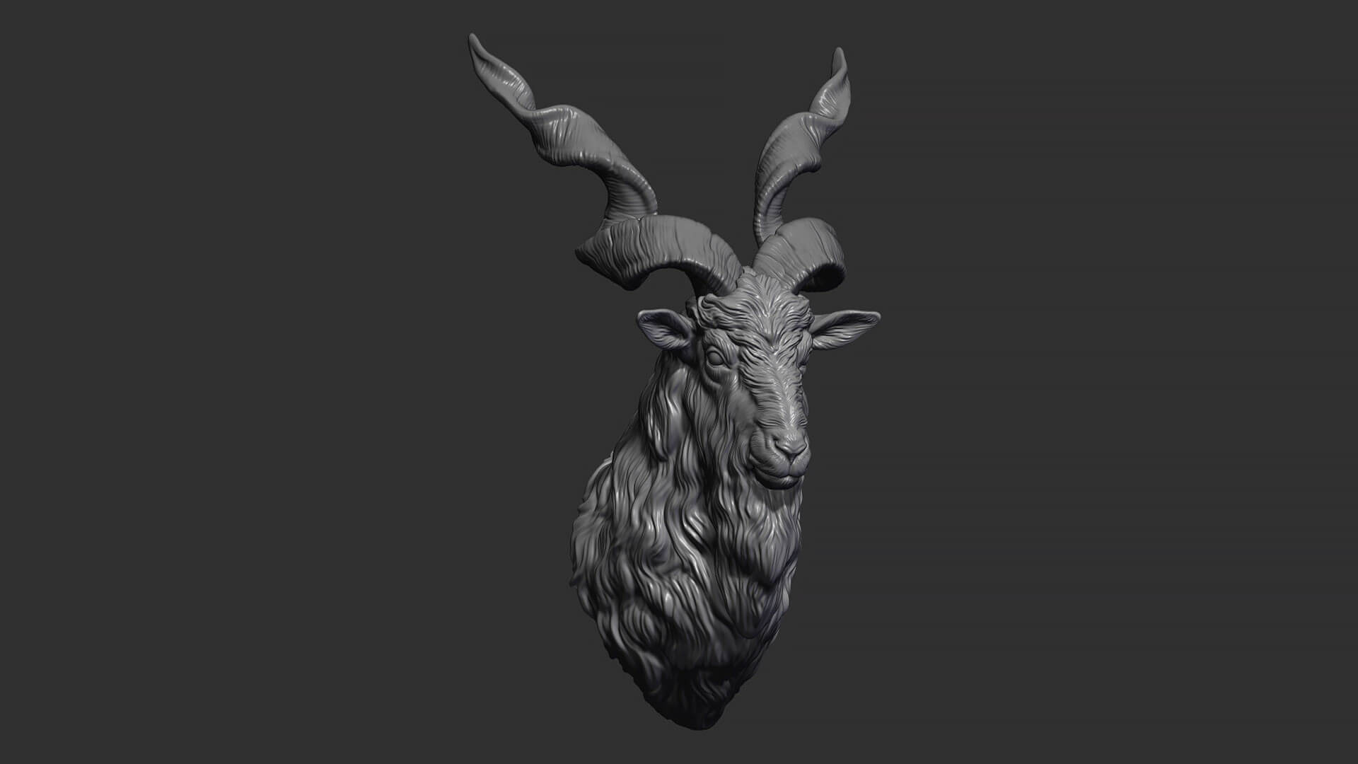 Markhor Goat Head - 3D Model by guninnik81
