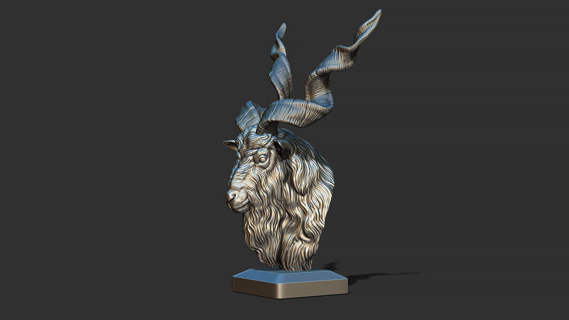 Markhor Goat Head - 3D Model by guninnik81