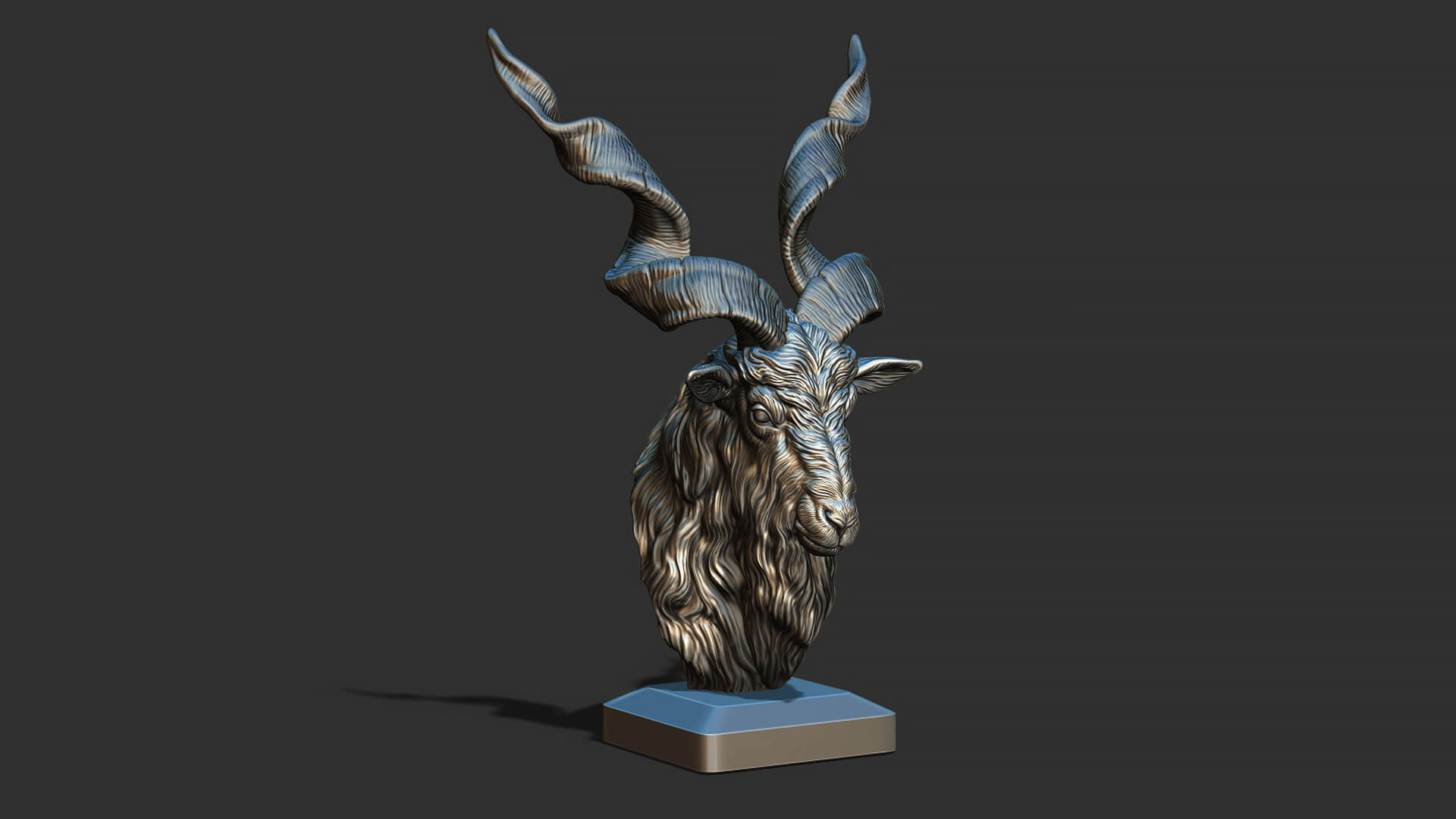 Markhor Goat Head - 3D Model by guninnik81