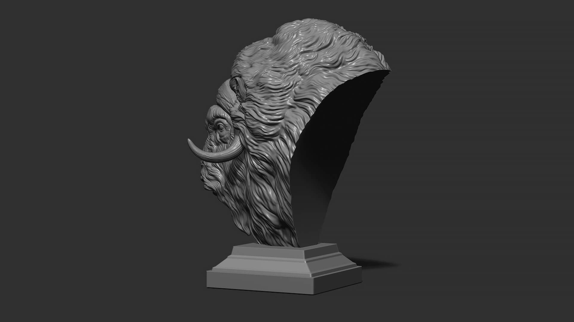 Musk Ox Head Bust - 3D Model by guninnik81