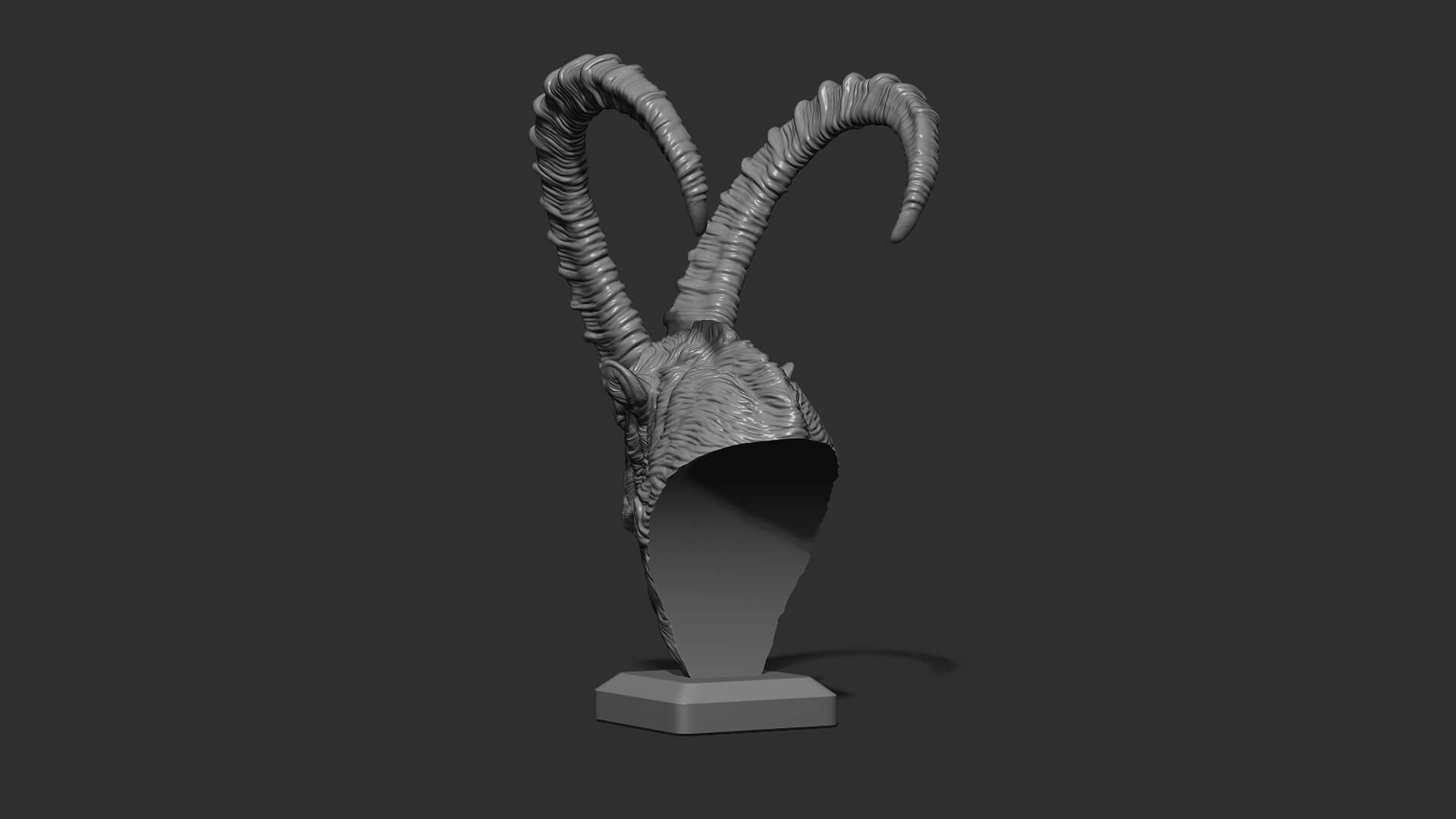 Nubian Ibex Bust - 3D Print Model by guninnik81