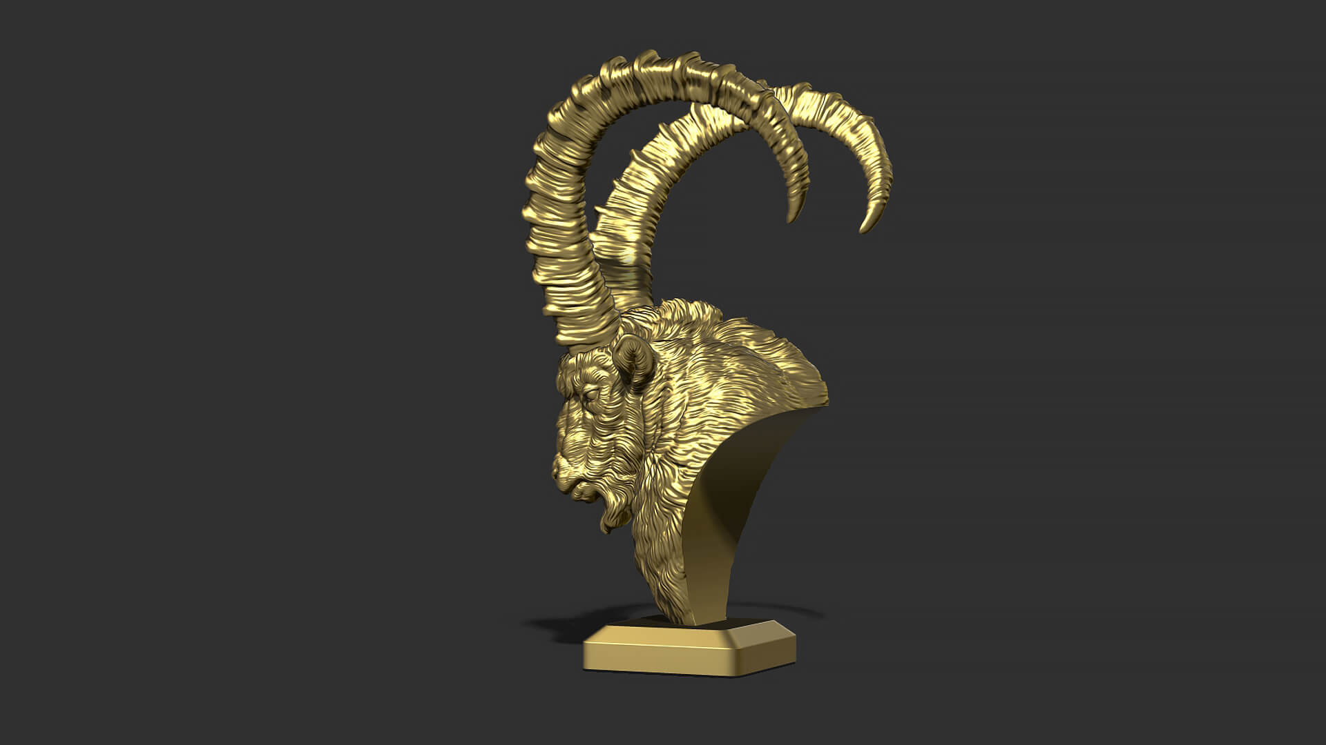 Nubian Ibex Bust - 3D Print Model by guninnik81