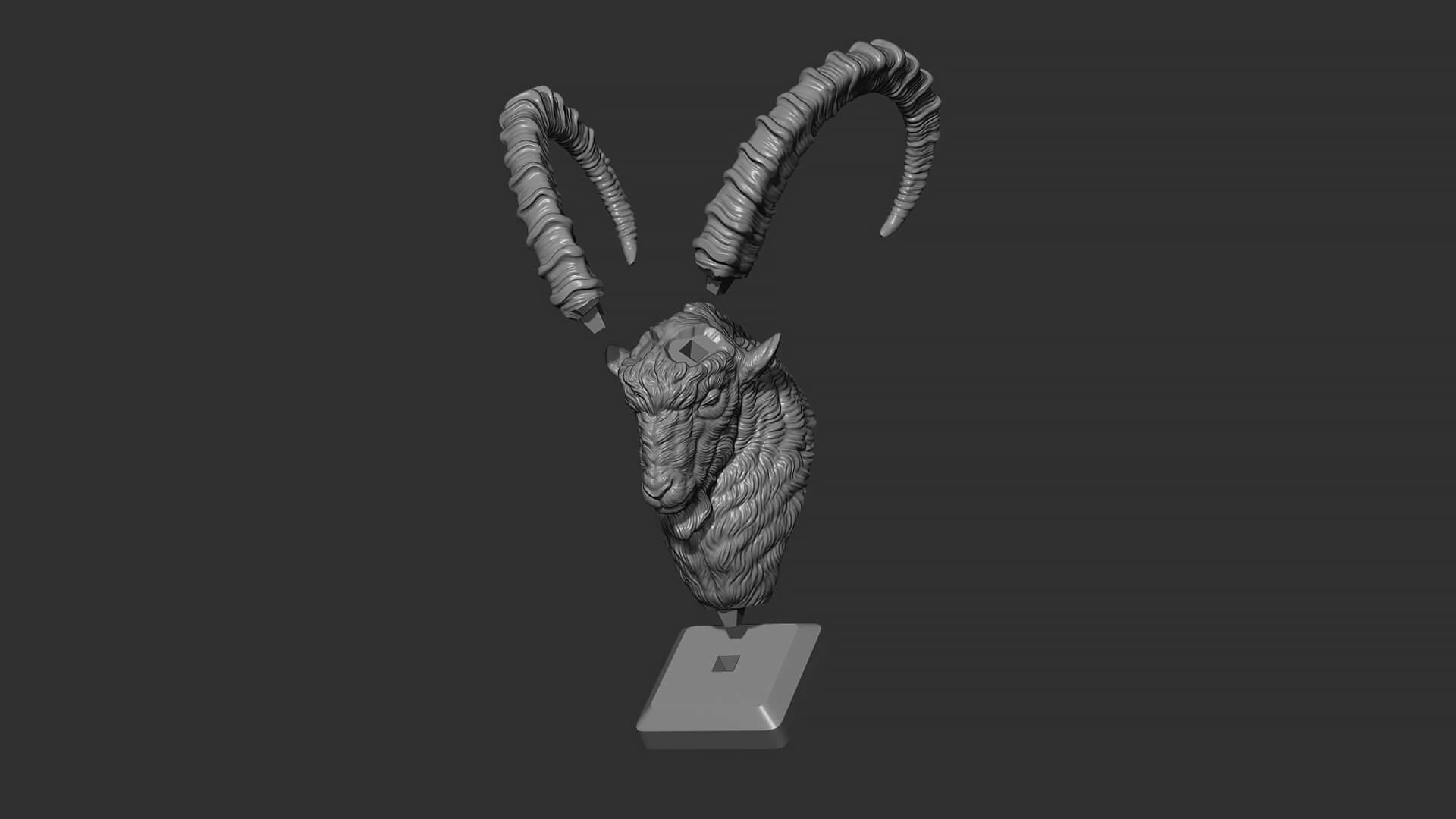 Nubian Ibex Bust - 3D Print Model by guninnik81